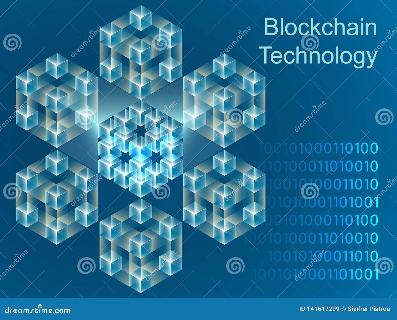 Blockchain Concept Slider Banner Design Stock Illustration ...