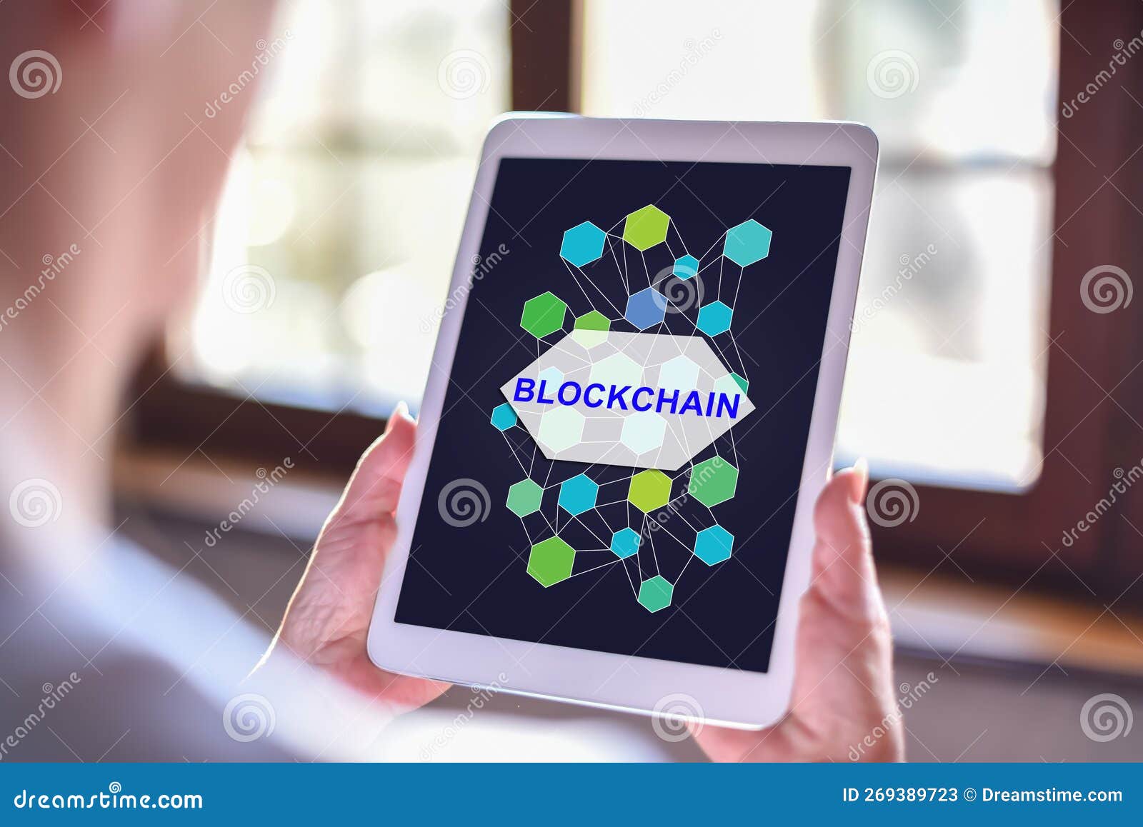 Blockchain Concept on a Tablet Stock Image - Image of currency ...