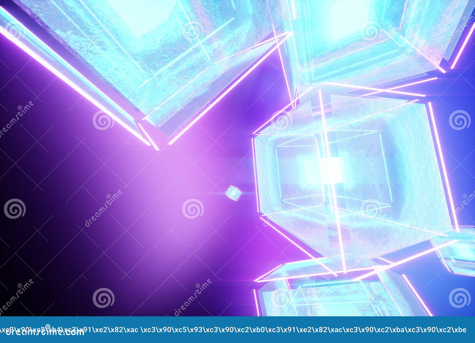 Blockchain Creative Neon Concept Background. Cryptography, Learnability ...