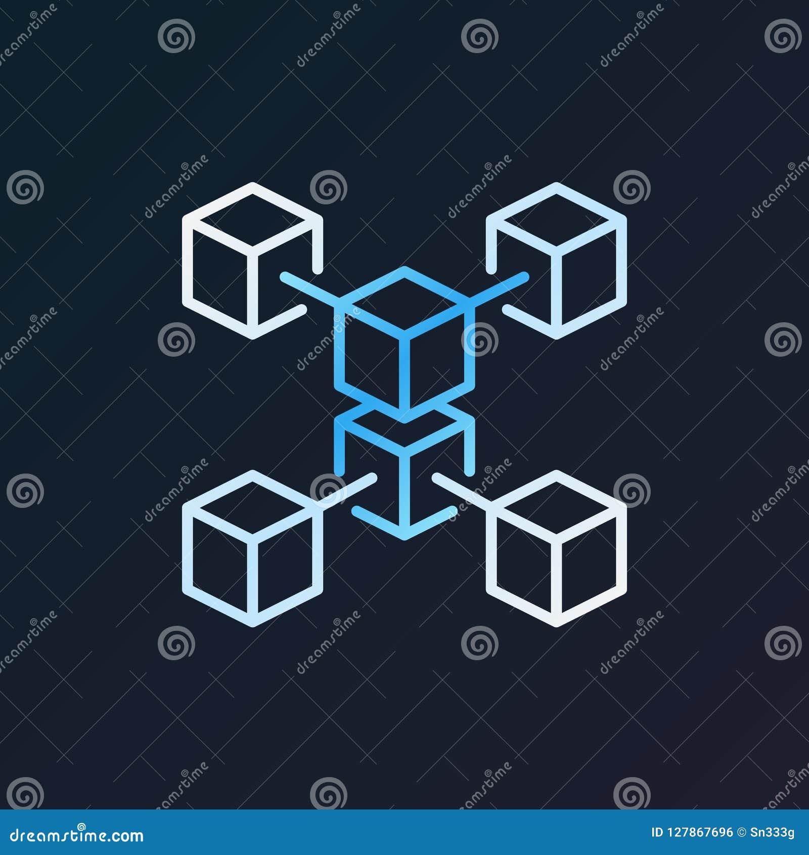 Blockchain Crypto Technology Vector Colorful Line Icon Stock Vector ...