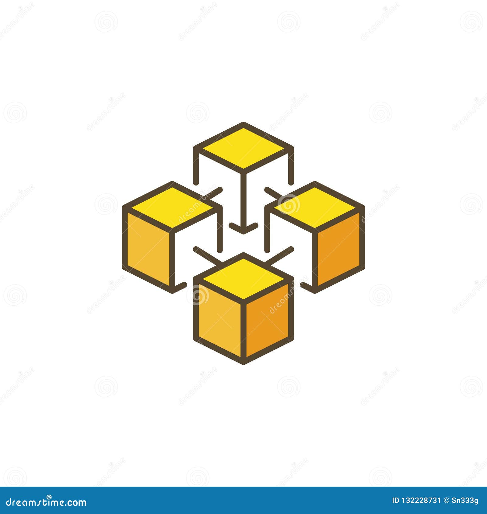 Blockchain Crypto Yellow Icon. Vector Cryptocurrency Symbol Stock ...