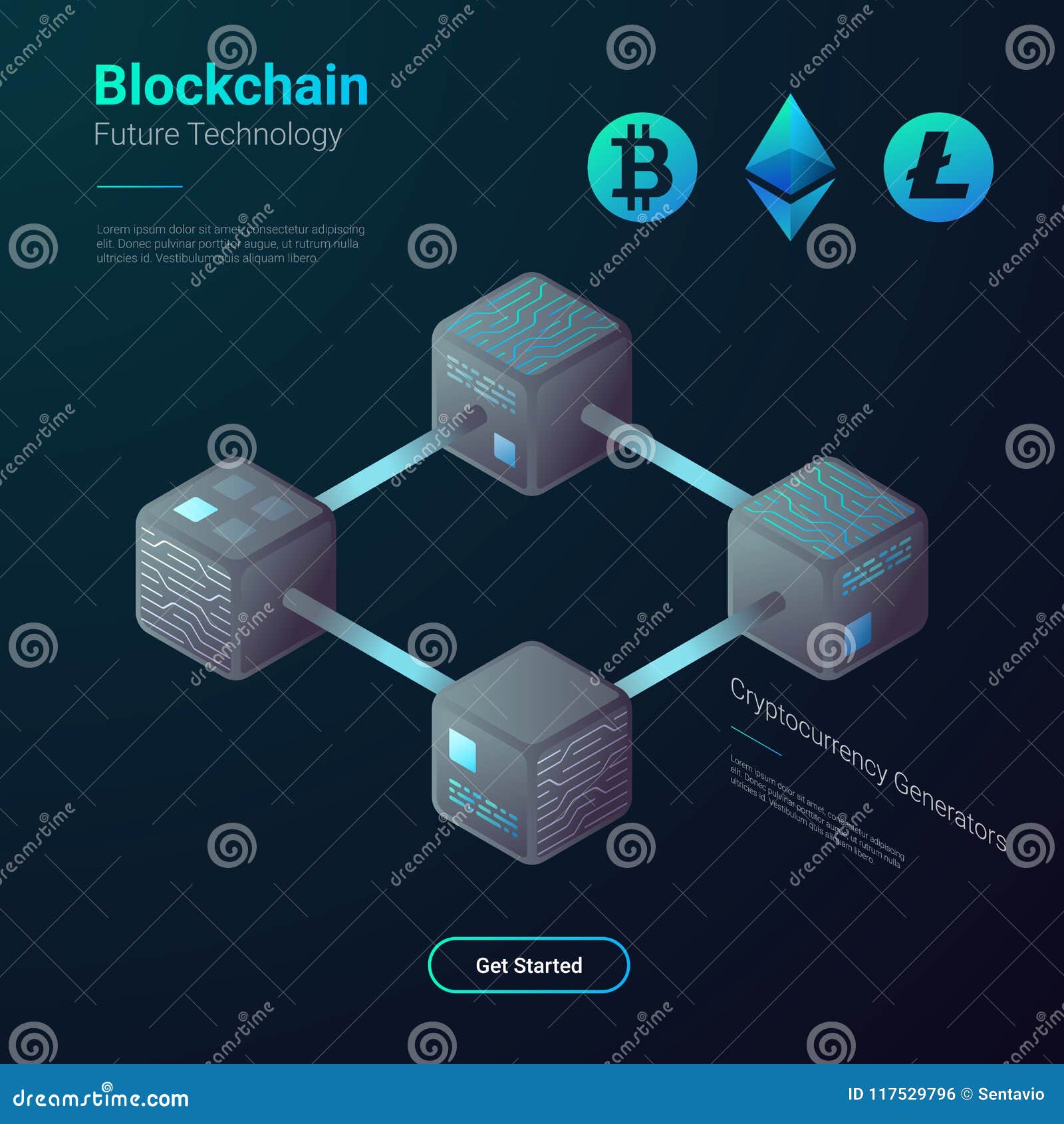 Blockchain Cryptocurrency Bitcoin Isometric Vector Stock Vector ...