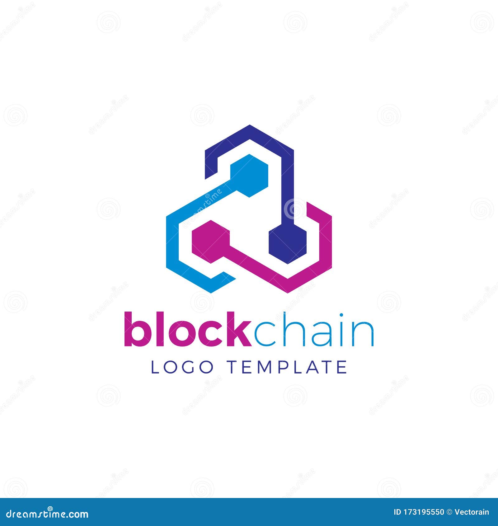 Blockchain Logo Or Icon - 3d Isometric Cube Letter B Blue Color Cartoon ...
