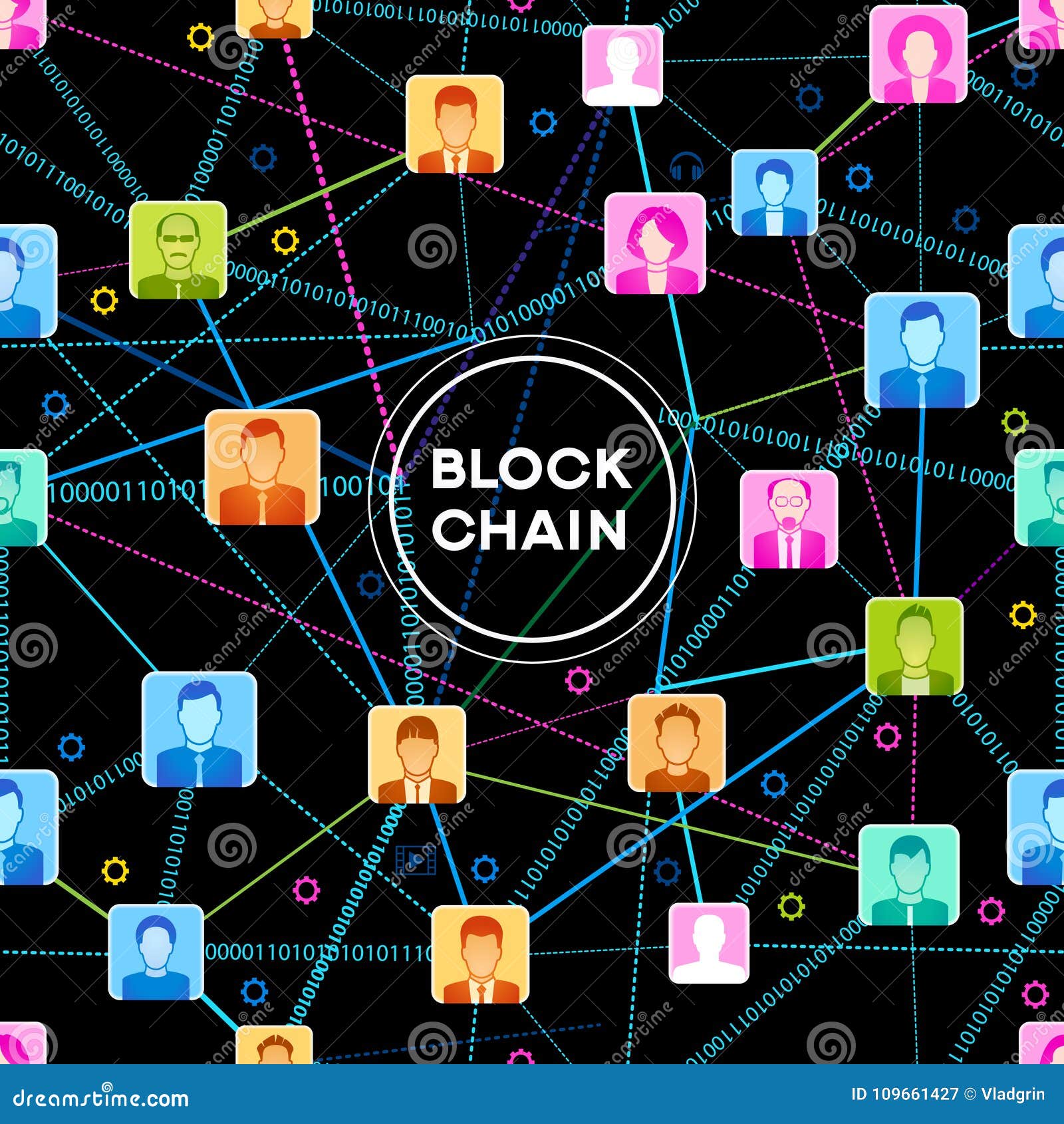 Blockchain Cryptocurrency Template. Stock Vector - Illustration of concept, business: 109661427