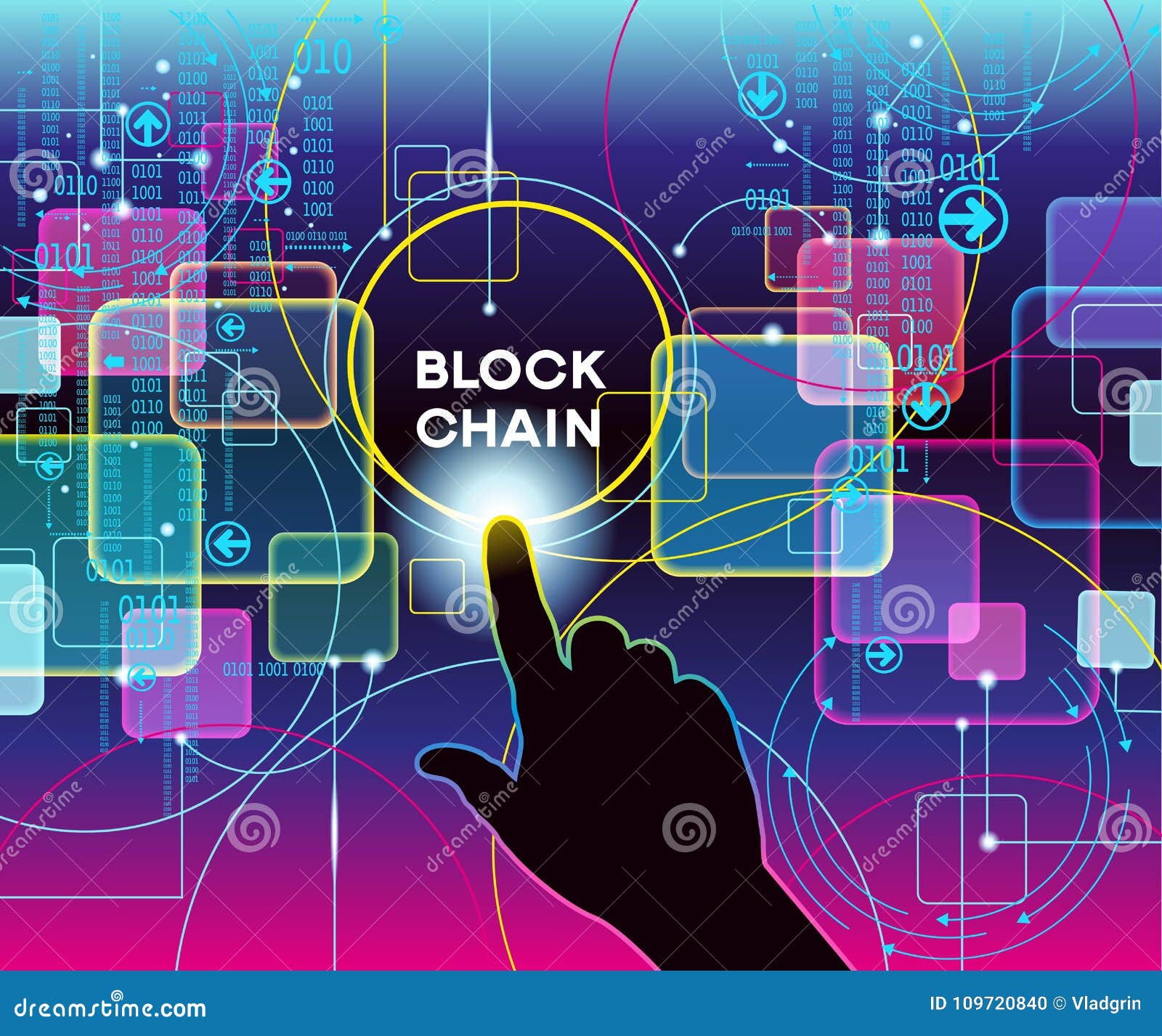 Blockchain Cryptocurrency Template. Stock Vector - Illustration of ...