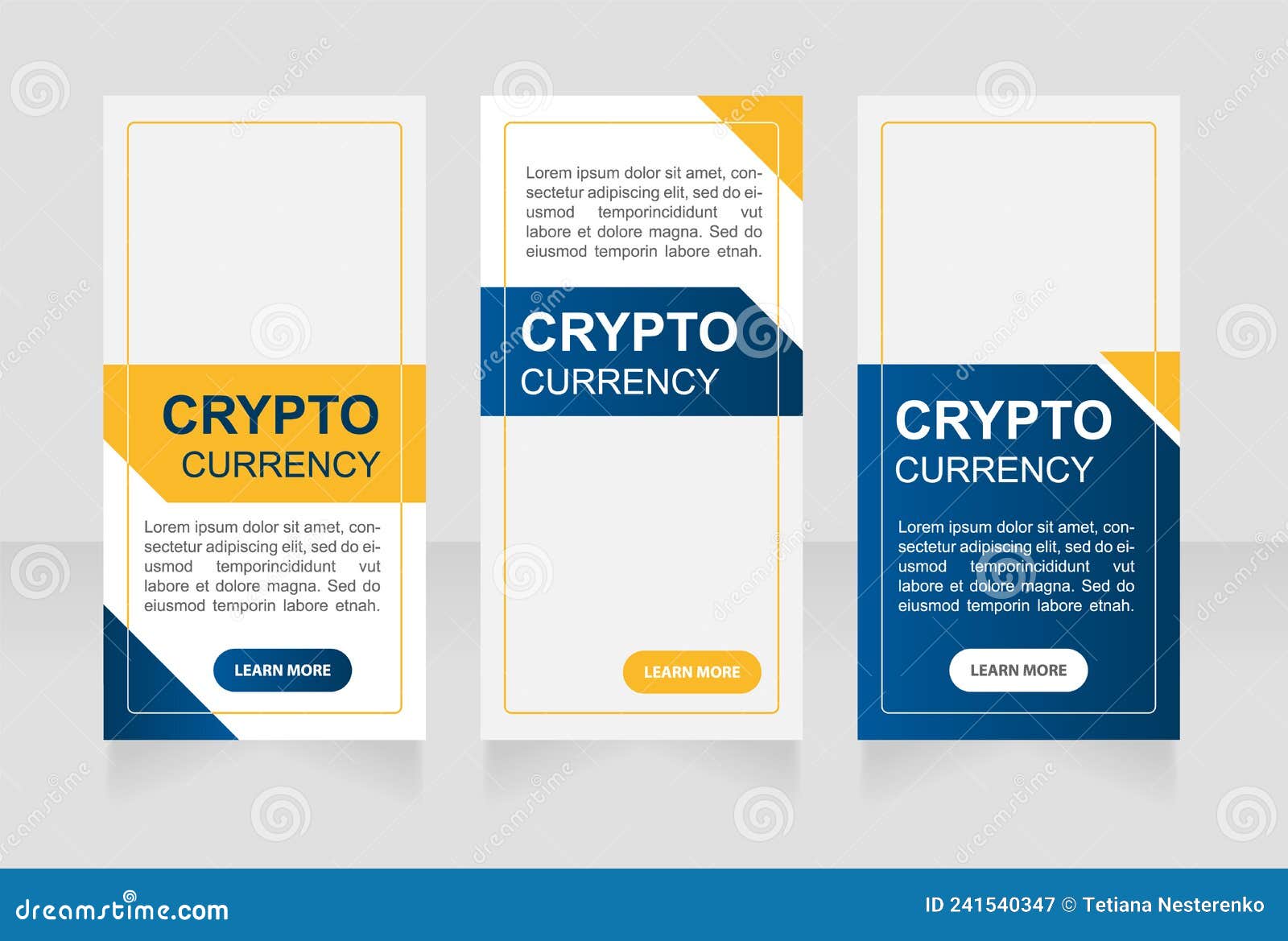 Blockchain and Cryptocurrency Web Banner Design Template Stock Vector ...