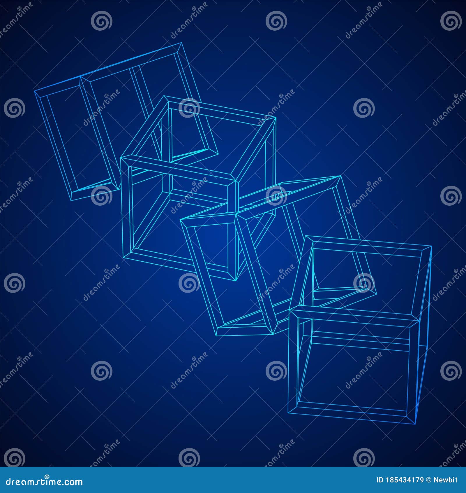 Blockchain cube chain stock vector. Illustration of bitcoin - 185434179