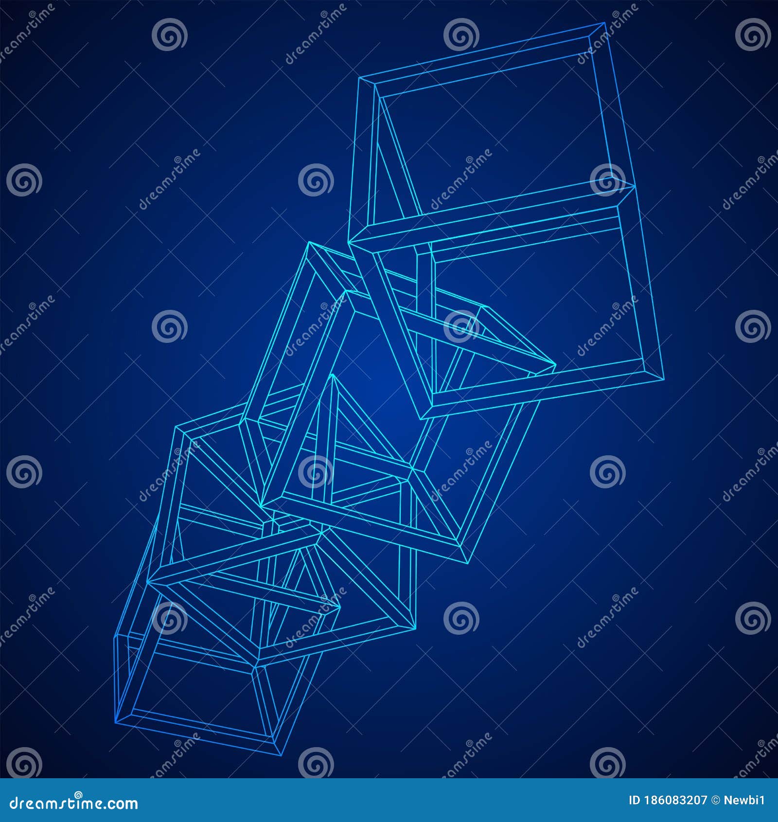Blockchain cube chain stock vector. Illustration of information - 186083207