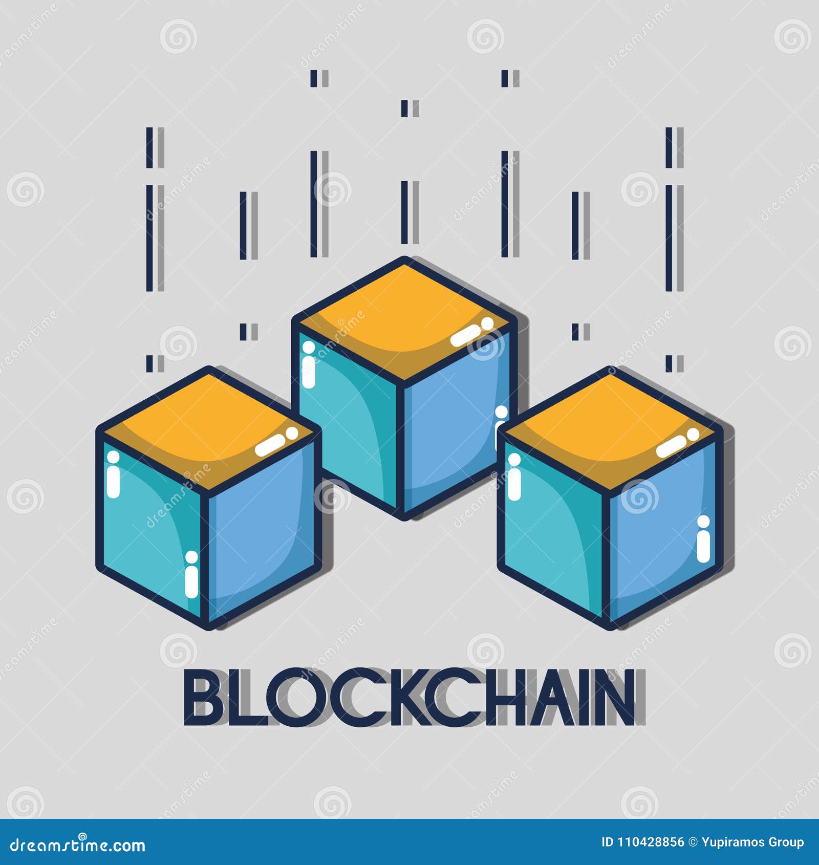 Blockchain Cubes Digital Security Technology Stock Vector ...