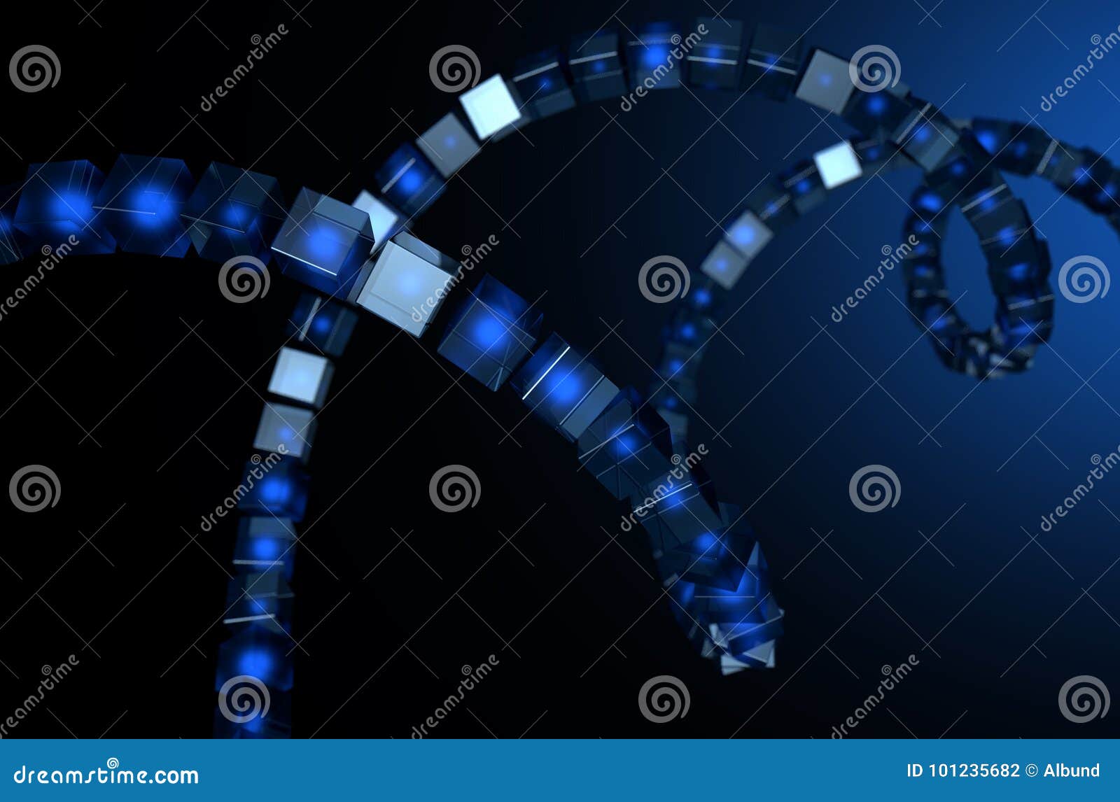 Blockchain Strand: A Futuristic 8K Cartoon Of Digital DNA Technology ...