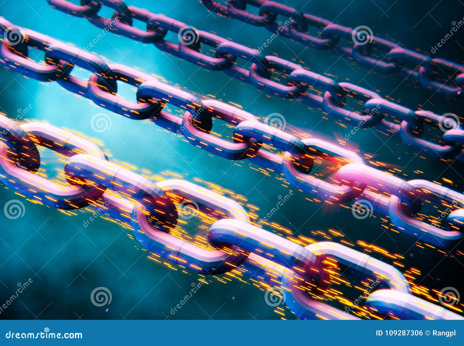 Blockchain Data Transfer Bitcoin Chains Stock Illustration ...