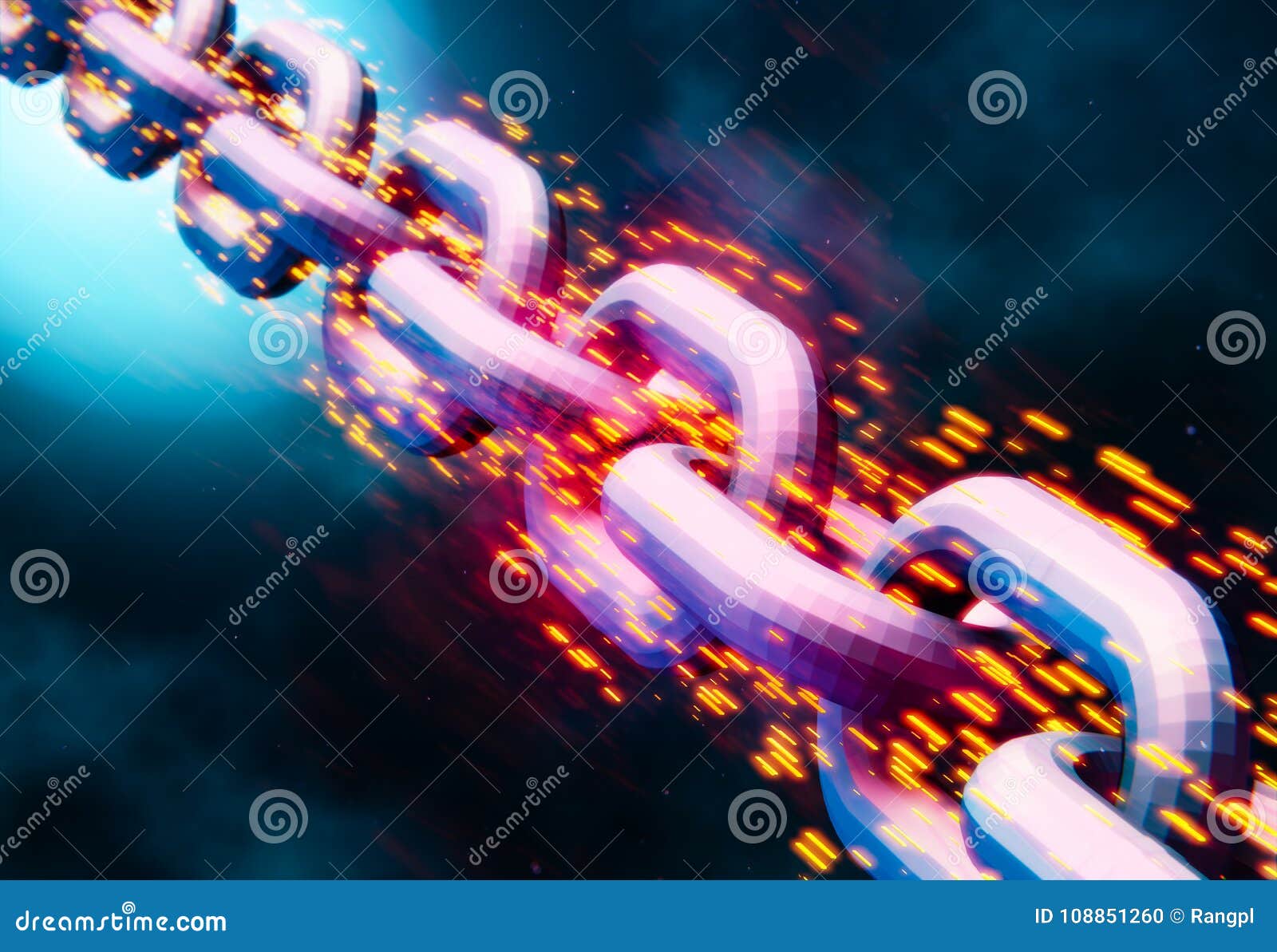 Blockchain Data Transfer Link Chain Stock Illustration - Illustration ...