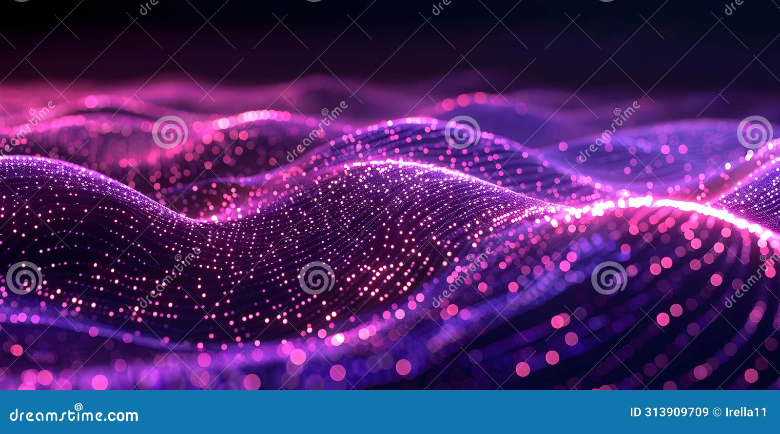 Blockchain Data Waves Pink Background. Big Data Flow. Concept of AI ...