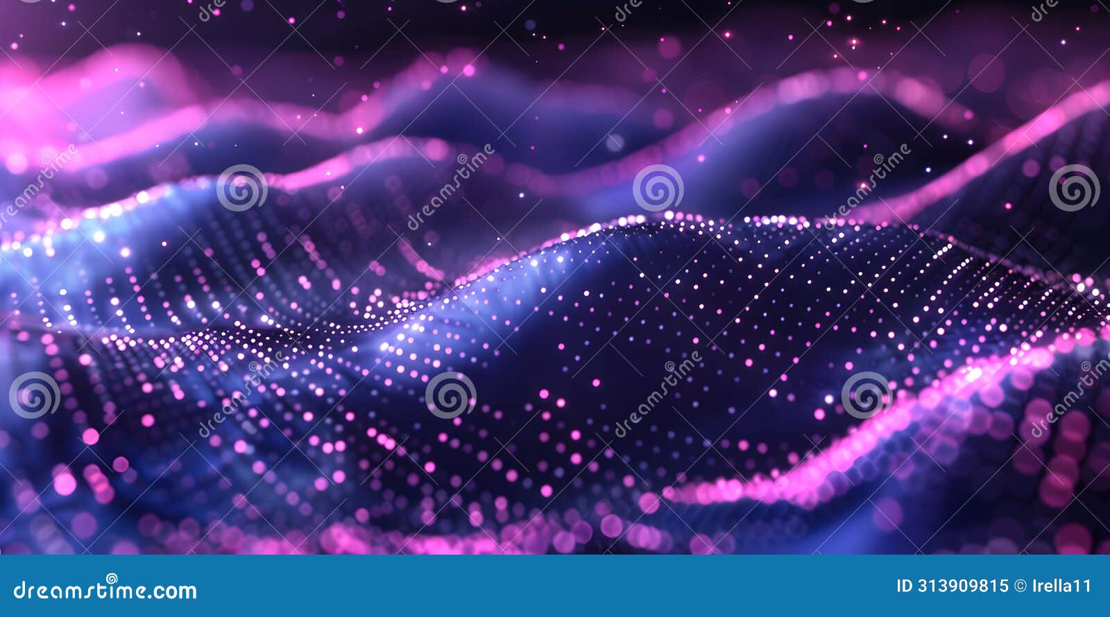 Blockchain Data Waves Purple Background. Big Data Flow. Concept of AI ...