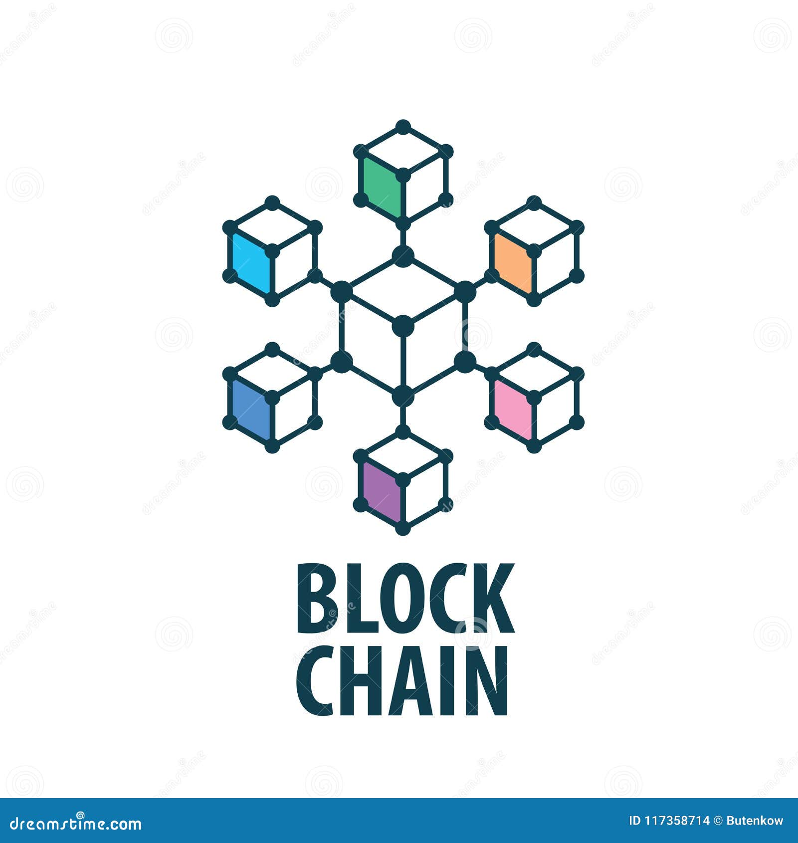 Blockchain Del Logotipo Del Vector Ilustración del Vector - Ilustración ...