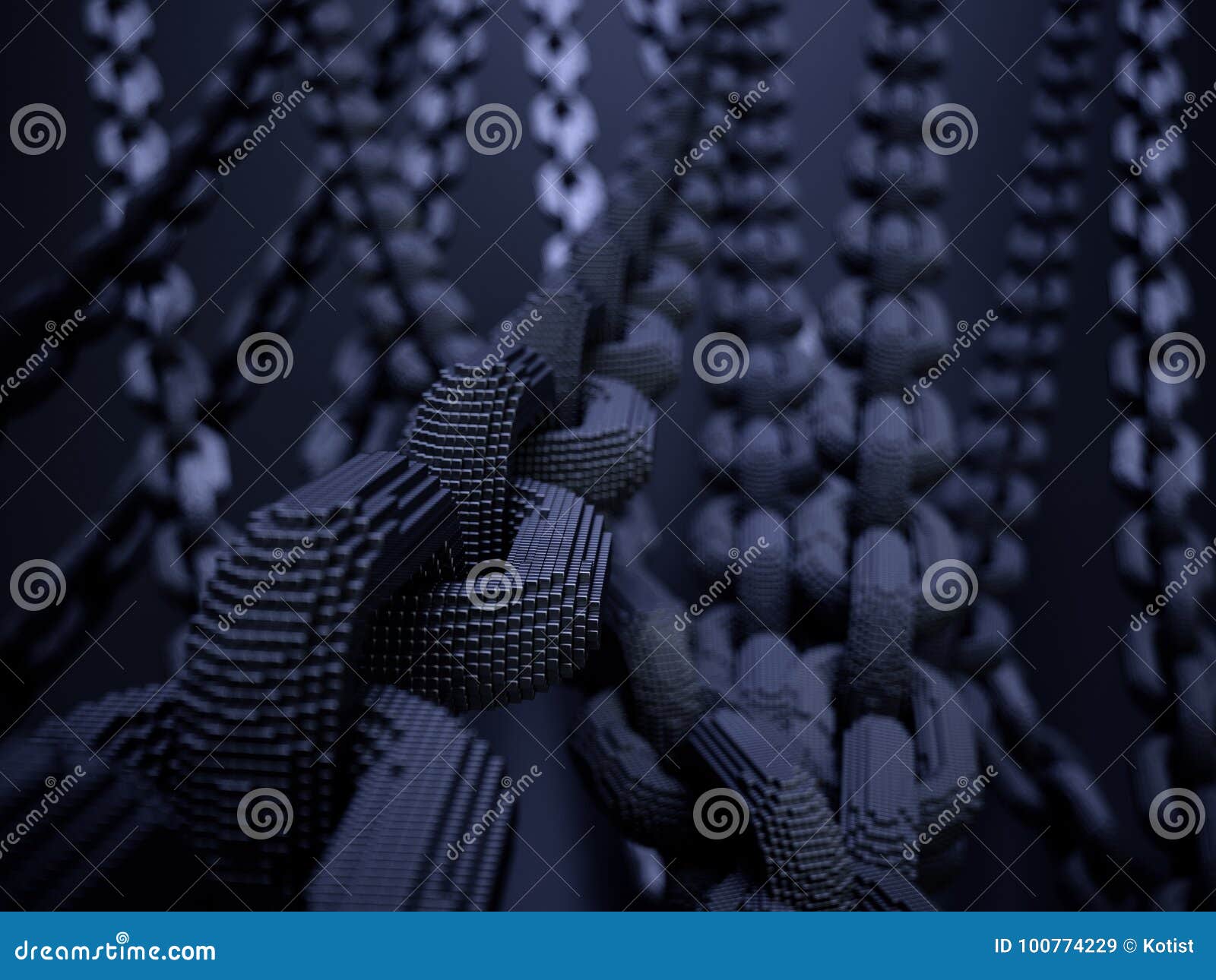 Blockchain digital chain stock illustration. Illustration of currency ...