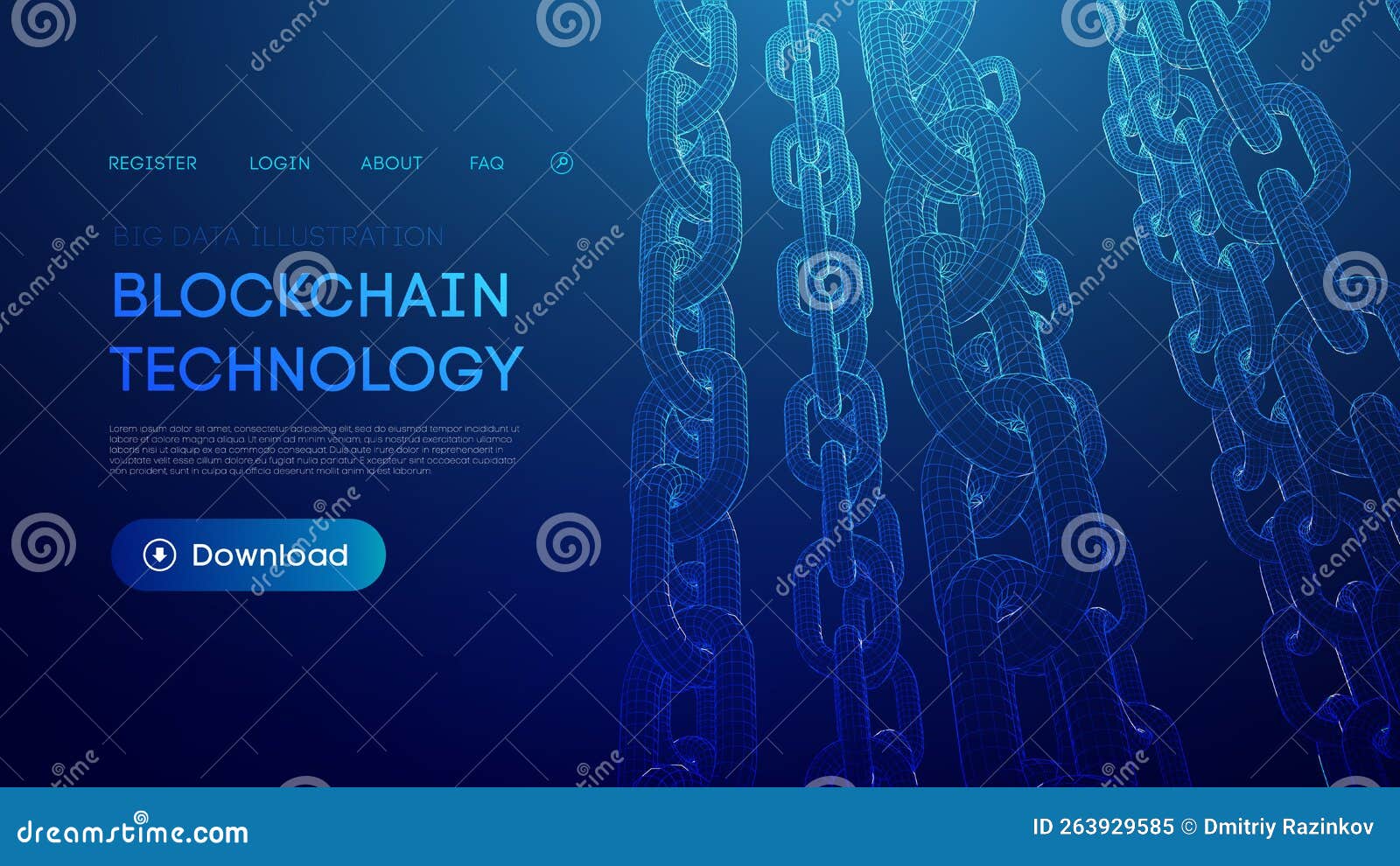 Blockchain Digital Technology. Big Data Vector Background ...