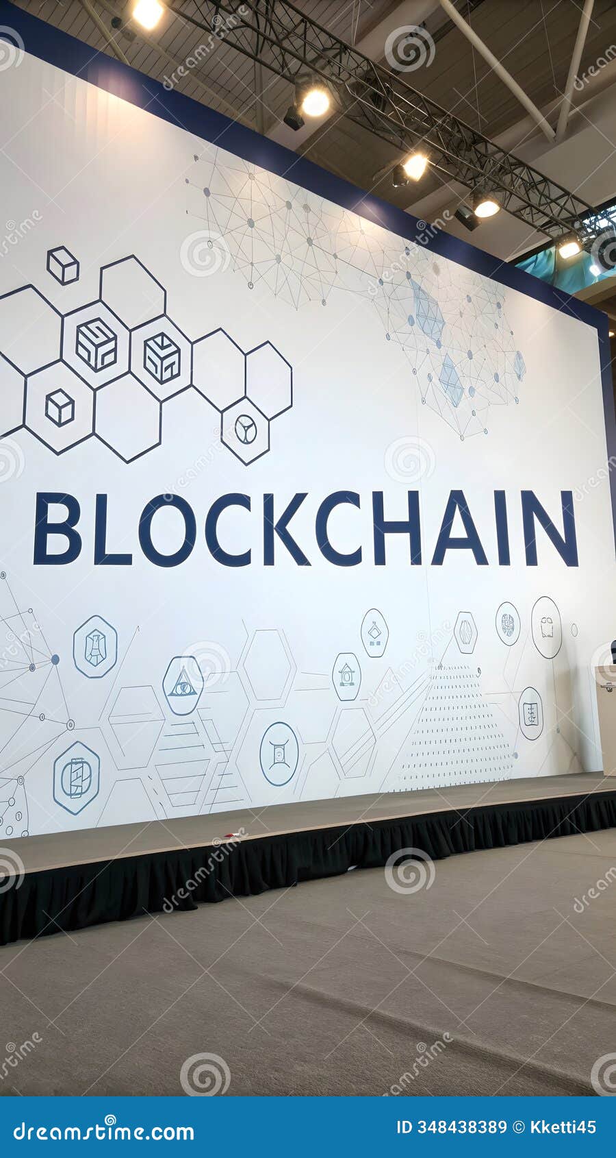 Blockchain on Display, Universal Exposition. Cyber Security Concept ...