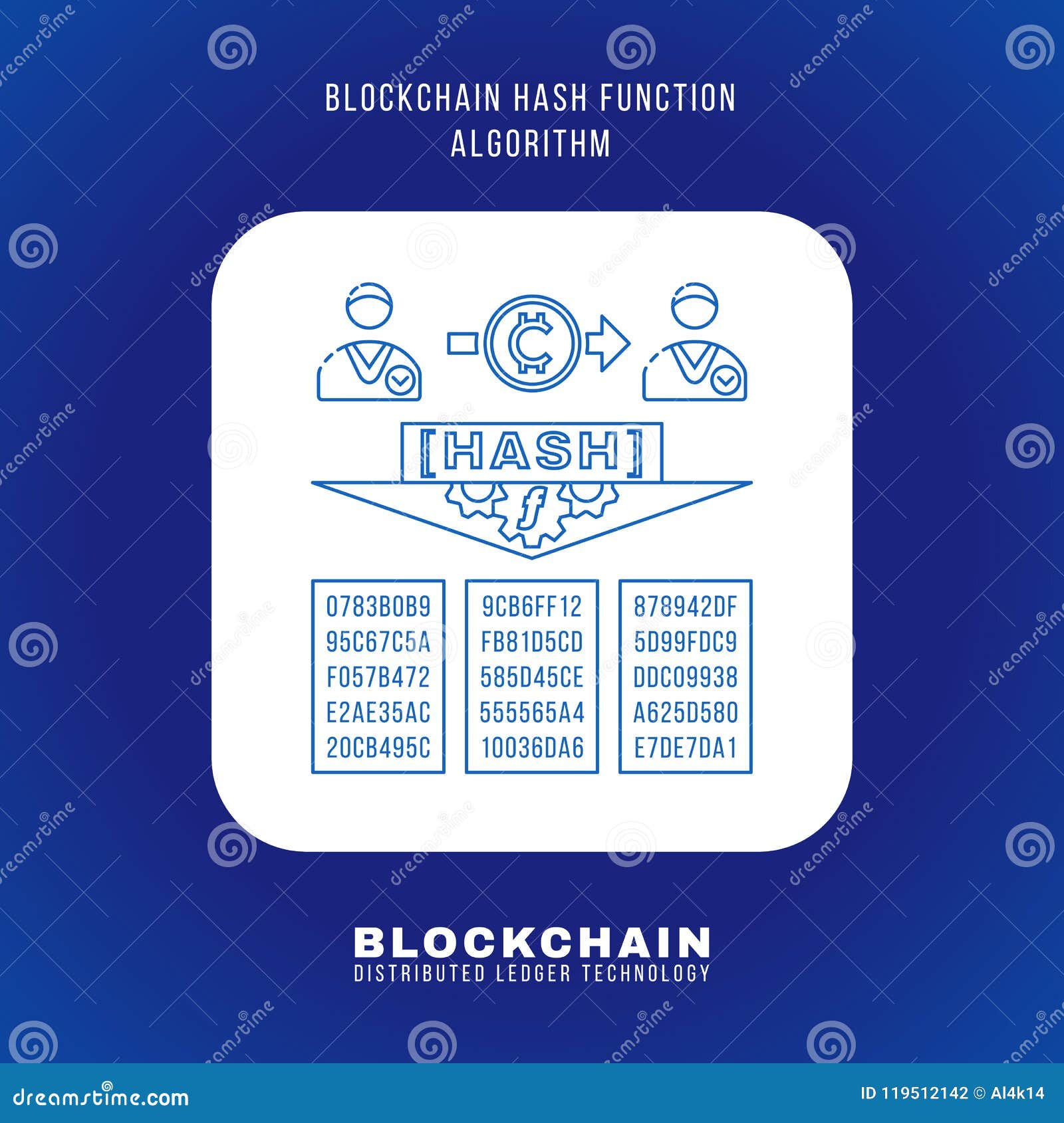 Blockchain Distributed Ledger Technology Illustration Stock Vector ...