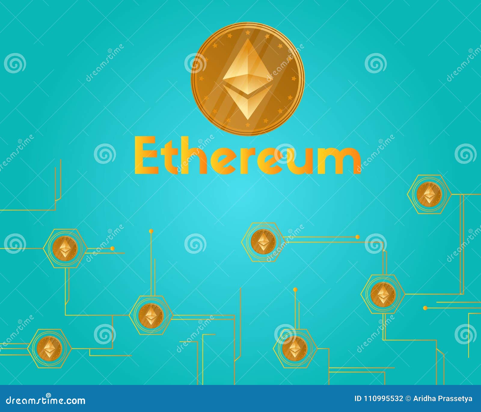 Blockchain Ethereum Cryptocurrency Virtual Background Editorial ...