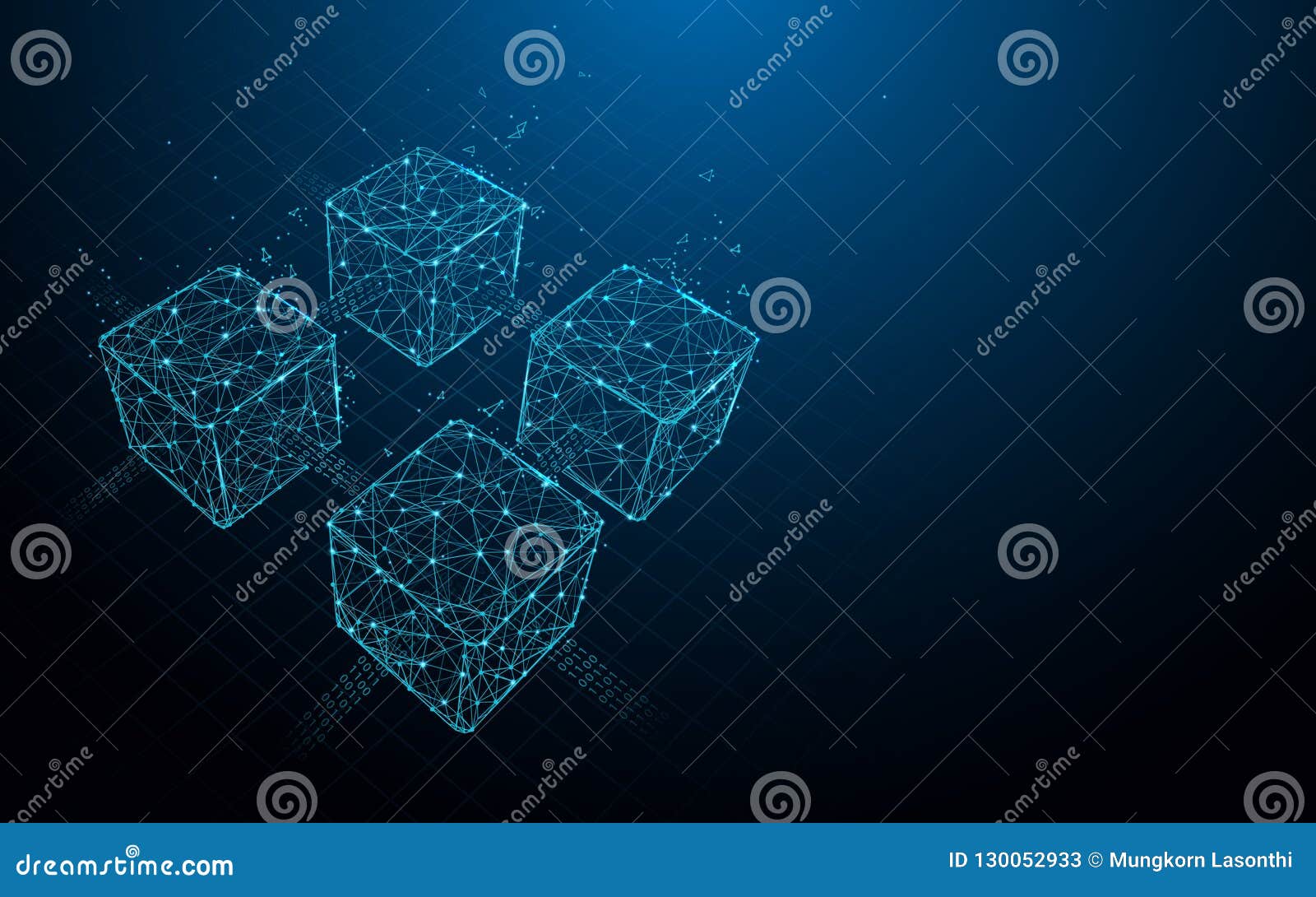 Blockchain Form Lines, Triangles and Particle Style Design Stock Vector ...