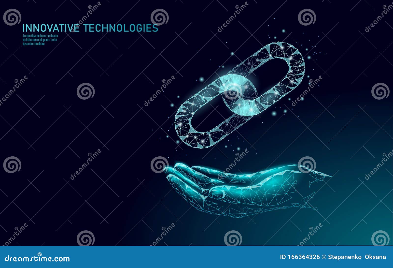 Blockchain on Hand Business Symbol Concept. Chain Connection Network ...