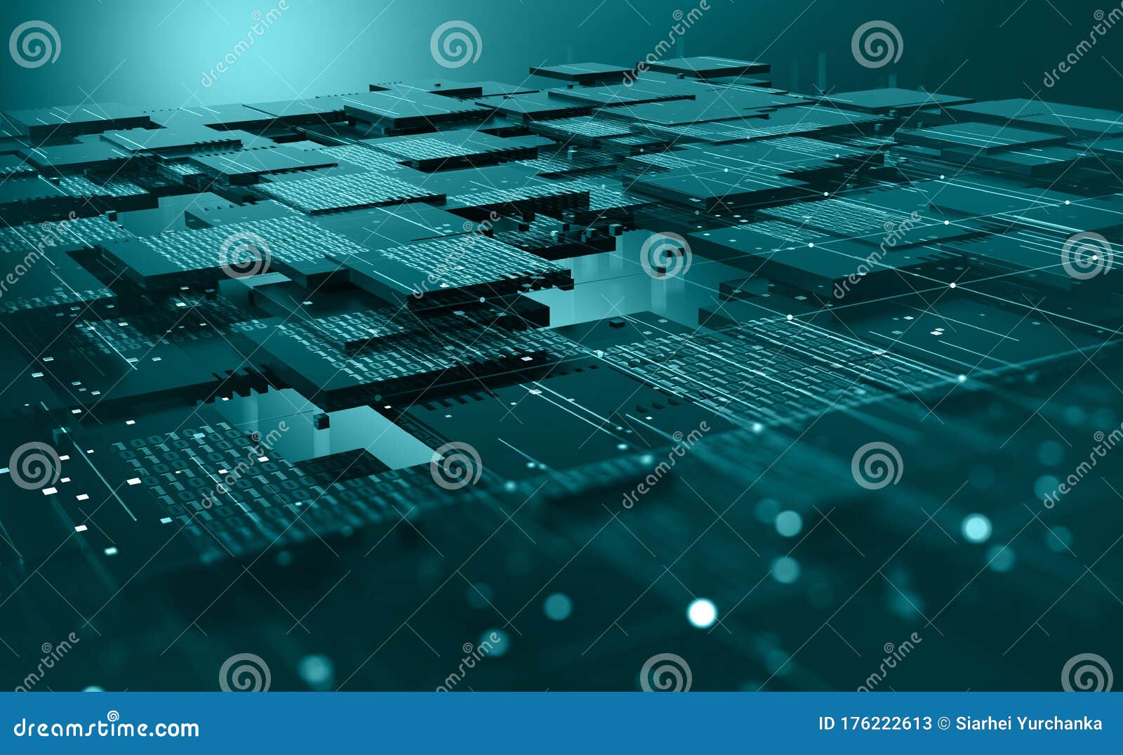 Blockchain, High-tech Background and Information Clusters Stock ...