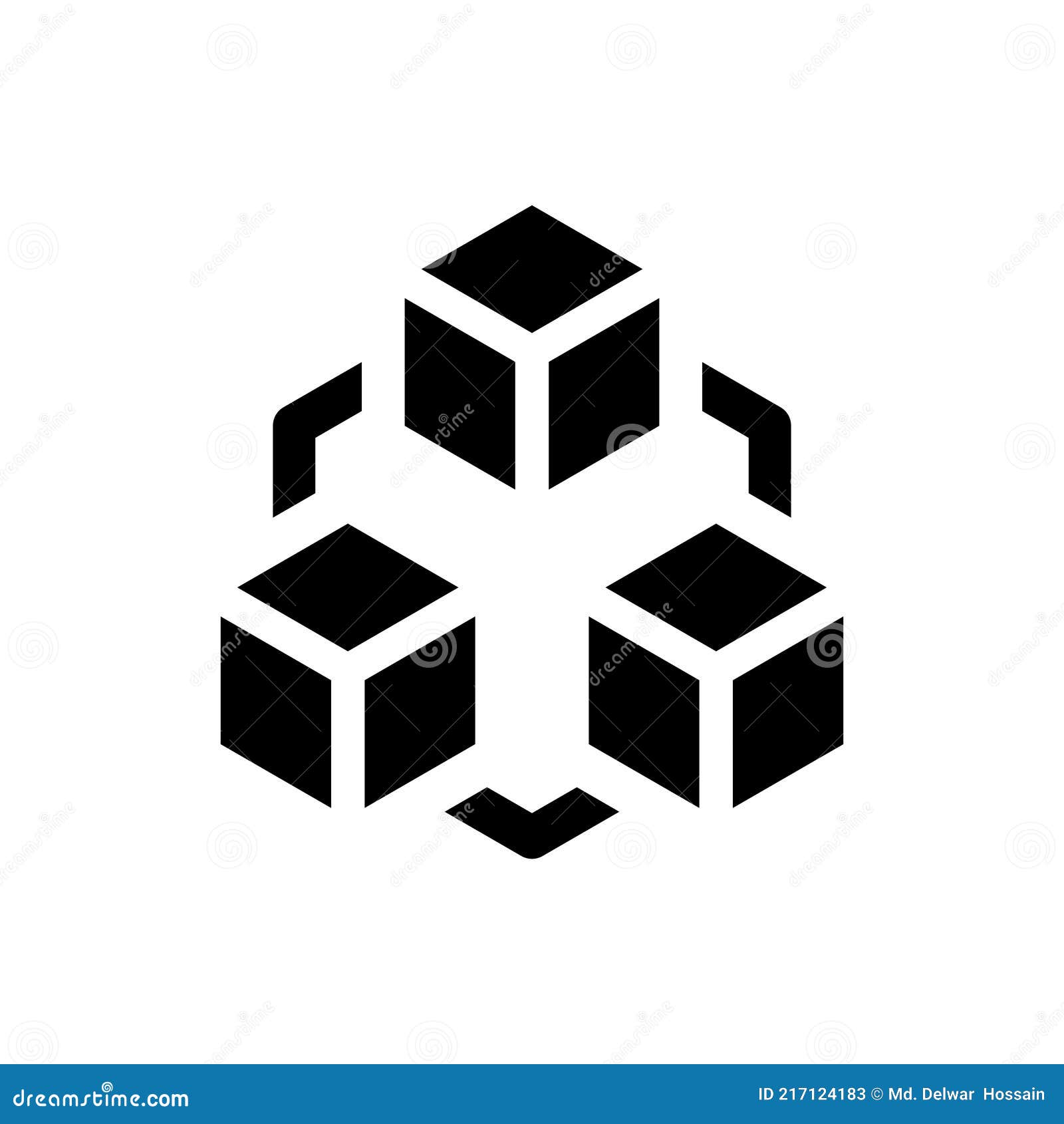 Blockchain icon stock vector. Illustration of sign, technology - 217124183