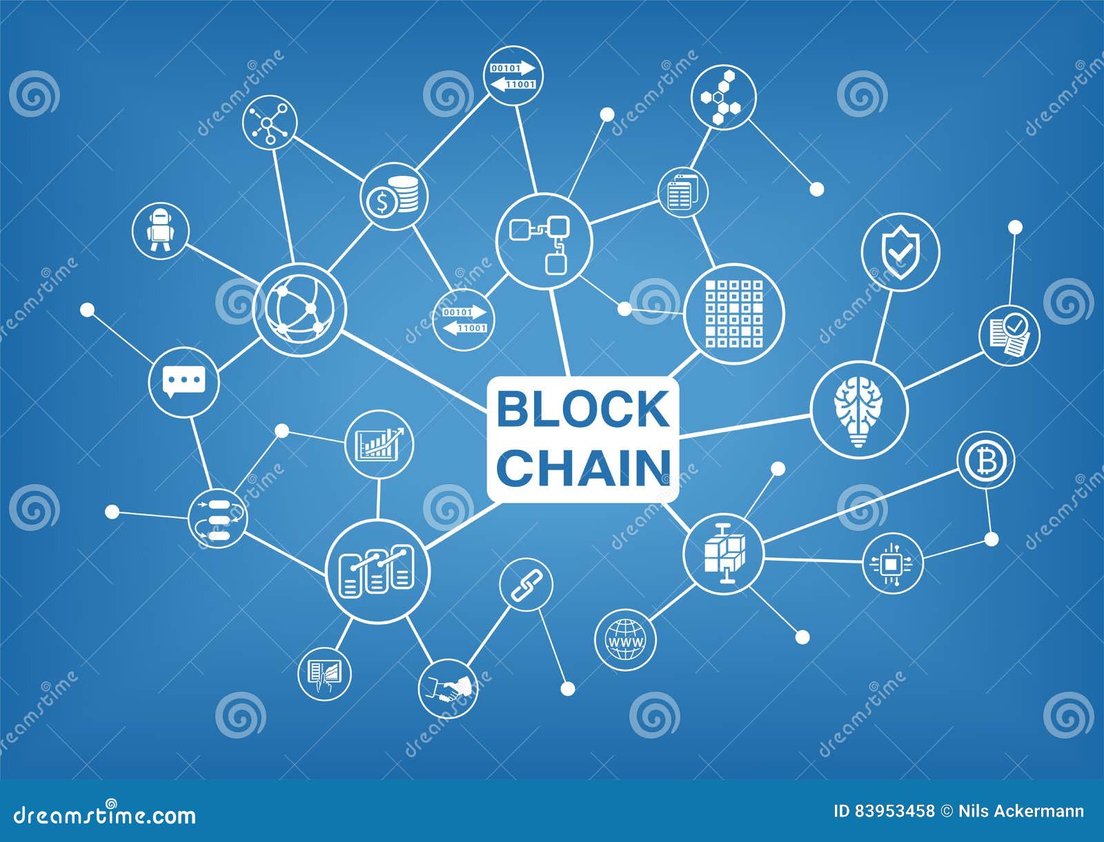 Blockchain Illustration With Connected Globe On Light Grey Background ... Blockchain Illustration With Connected Globe On Light Grey Background ...