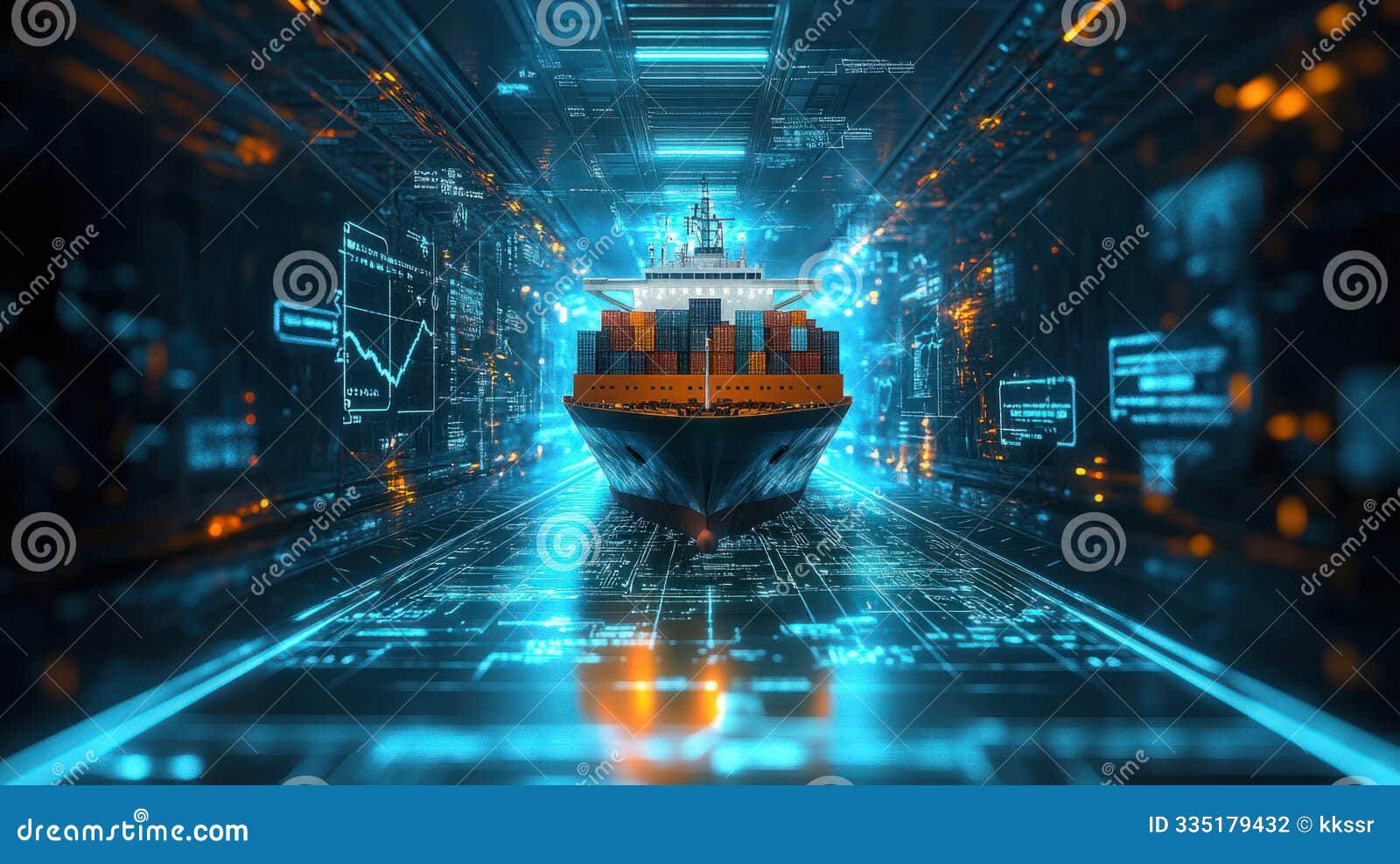 Blockchain Integration, a Futuristic Holographic Representation of a ...