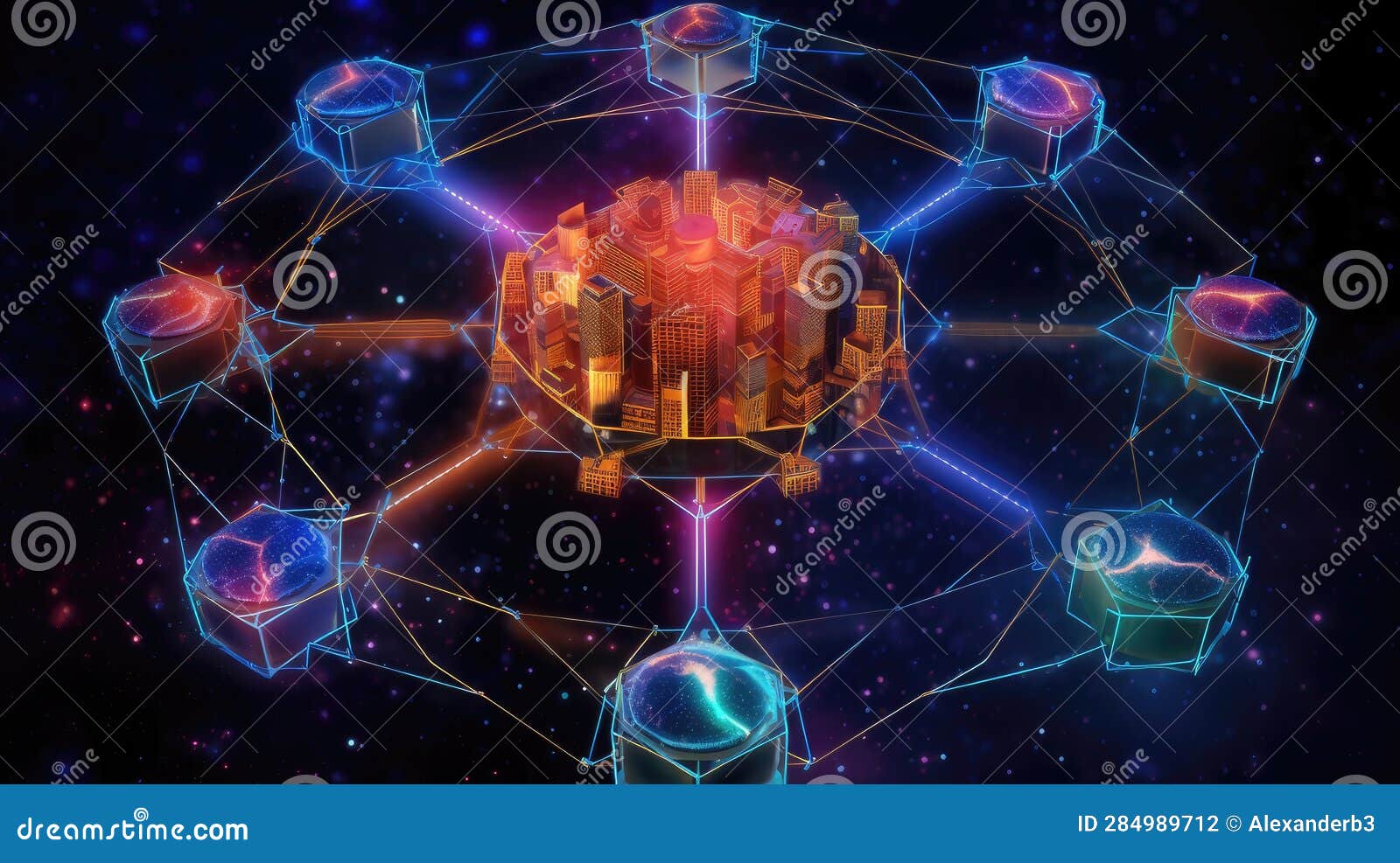 Blockchain Interaction Transaction Concept: Captivating Image of Secure ...