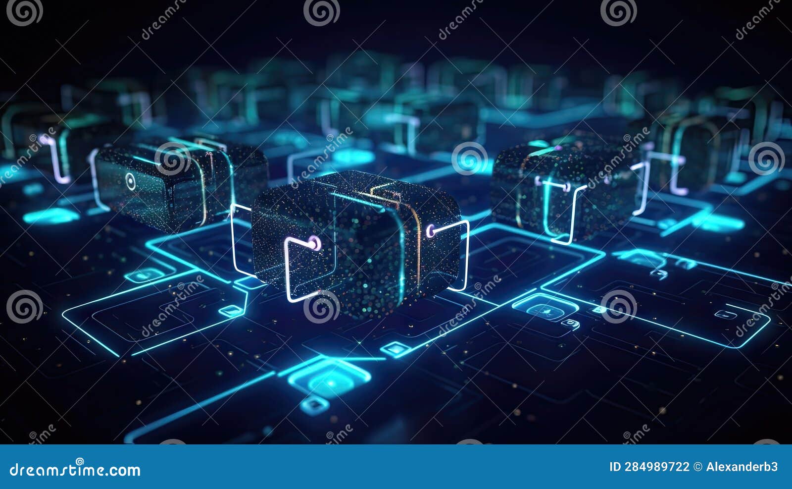 Blockchain Interaction Transaction Concept: Captivating Image of Secure ...