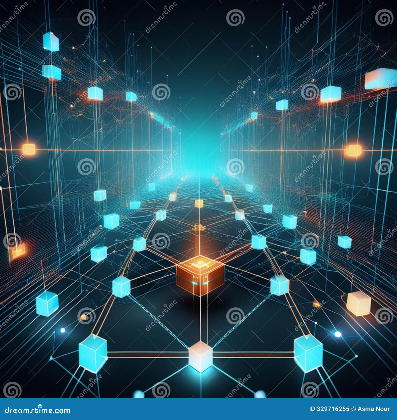 Blockchain with Interconnected Digital Nodes Stock Image - Image of ...