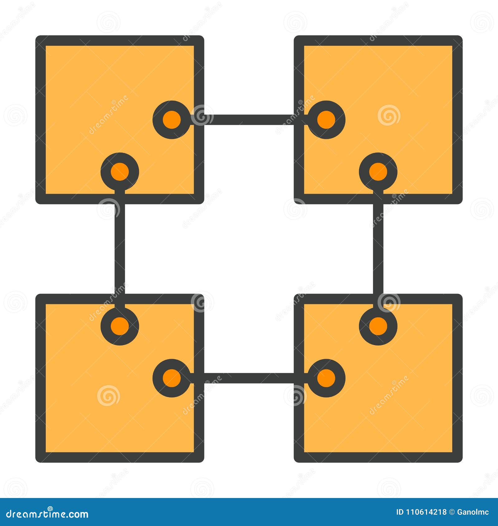 Blockchain Line Icon. Vector Simple Minimal 96x96 Pictogram Stock ...