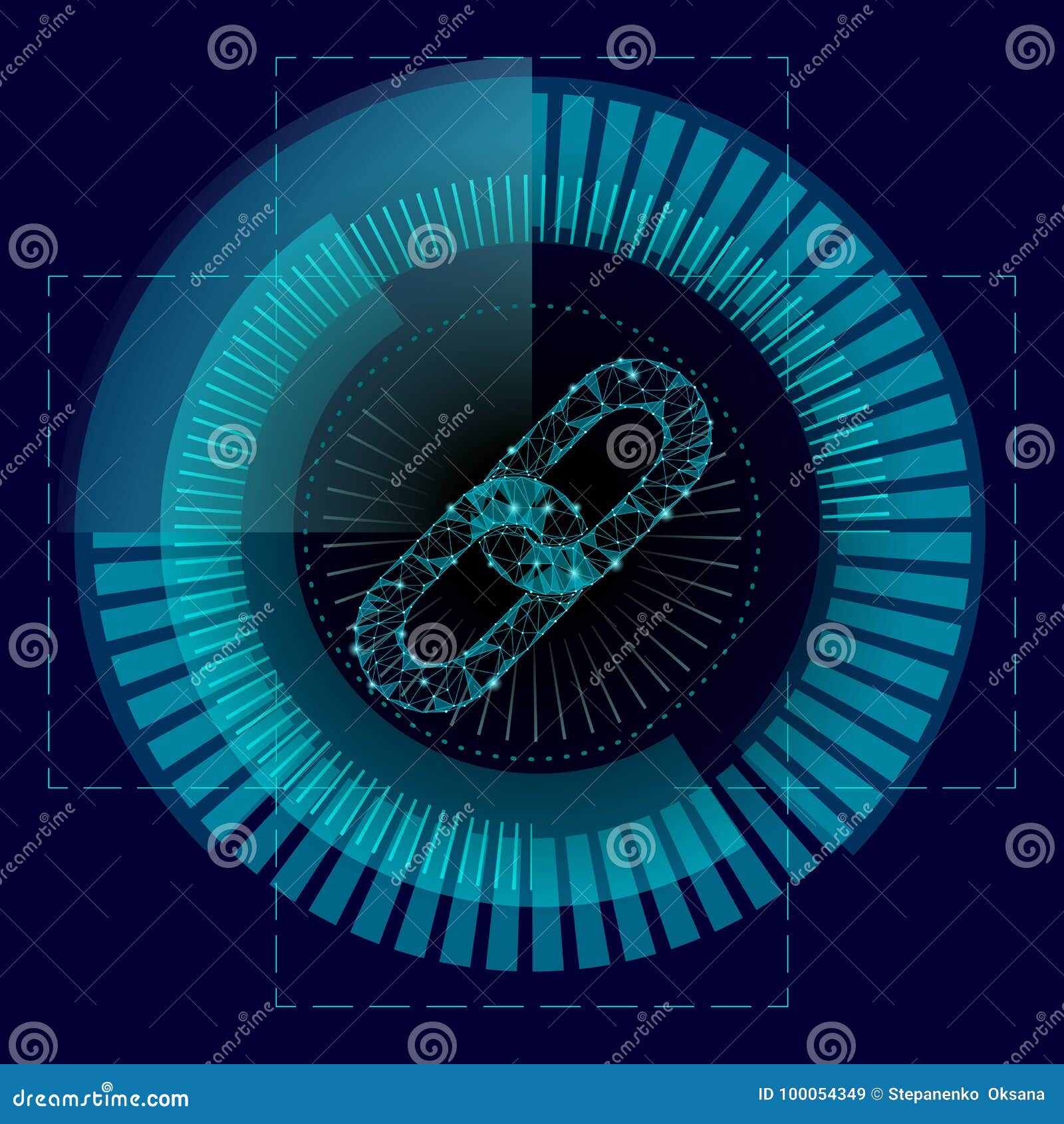 Blockchain Link Sign Low Poly Design. Internet Technology Chain Icon ...