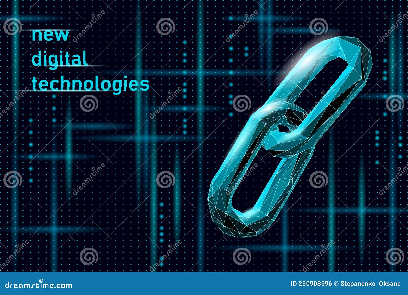 Blockchain Link Sign Low Poly Design. Internet Technology Chain Icon ...