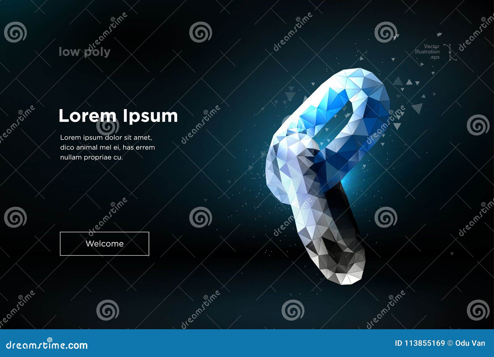 Blockchain Link Sign Low Poly Design. Stock Vector - Illustration of ...