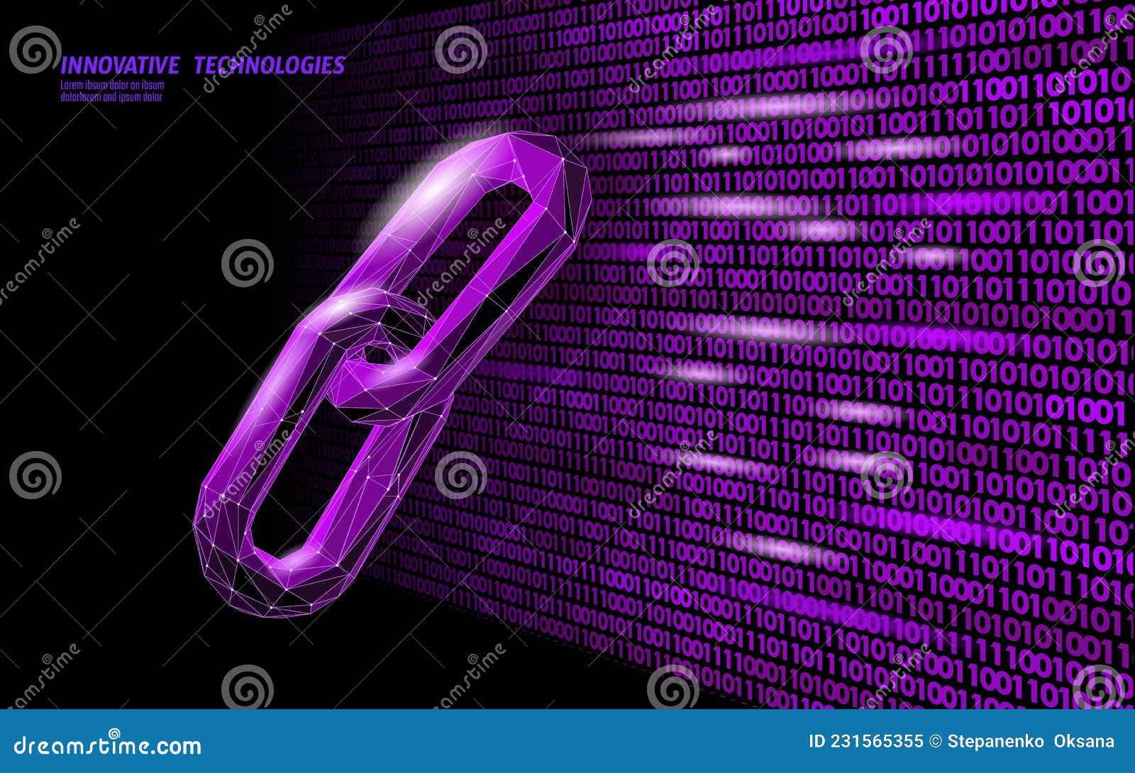 Blockchain Link Sign Low Poly Design. Internet Technology Chain Icon ...