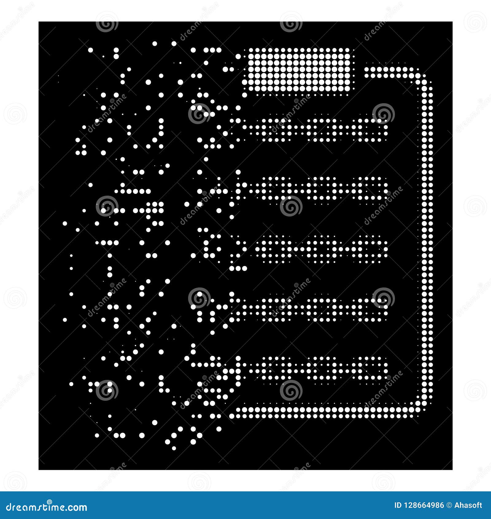Bright Fractured Pixelated Halftone Blockchain List Page Icon Stock ...