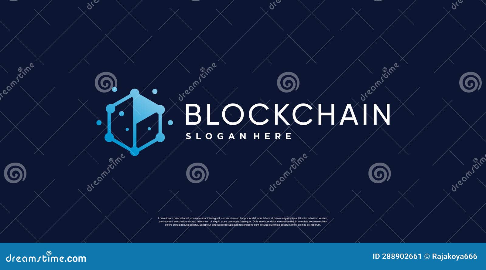 Blockchain Logo Abstract with Creative Cube Concept Premium Vector ...