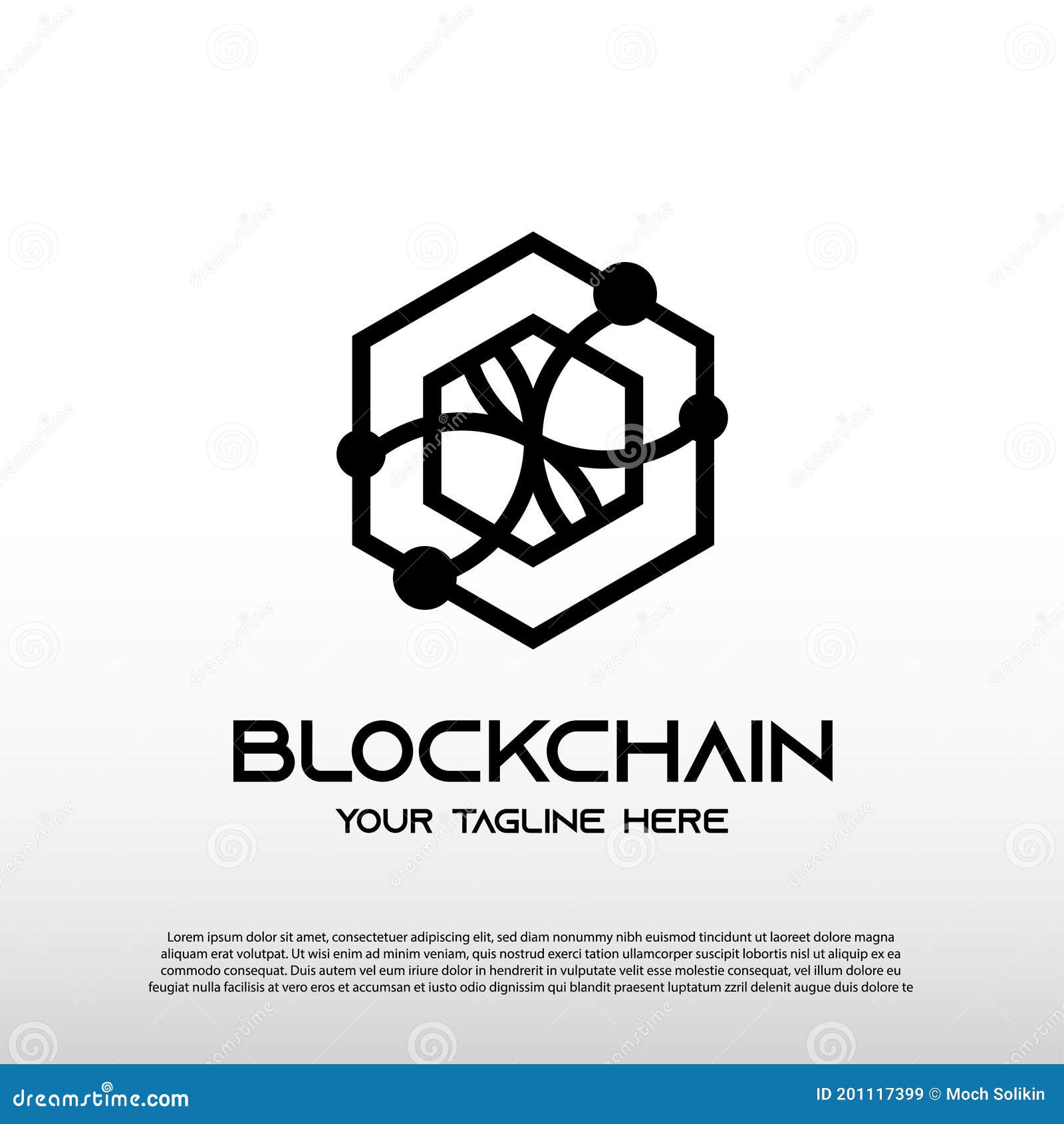 Blockchain Logo with Line Art Concept. Future Technology Sign or Symbol ...