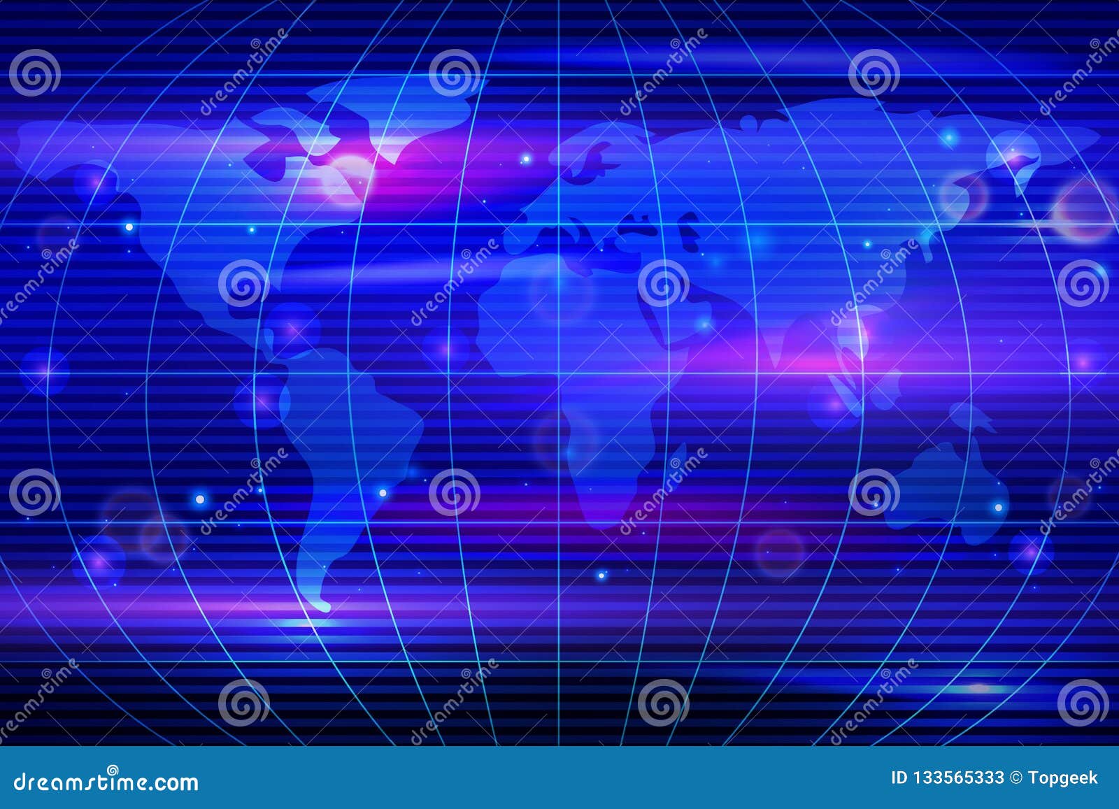 Blockchain Map of World with Countries Vector Stock Vector ...