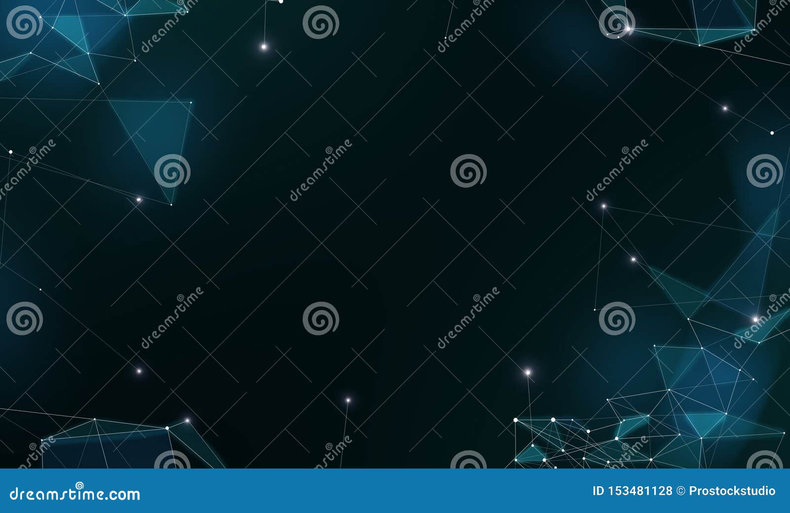 Blockchain Network. Abstract Connected Dots on Black Background Stock ...