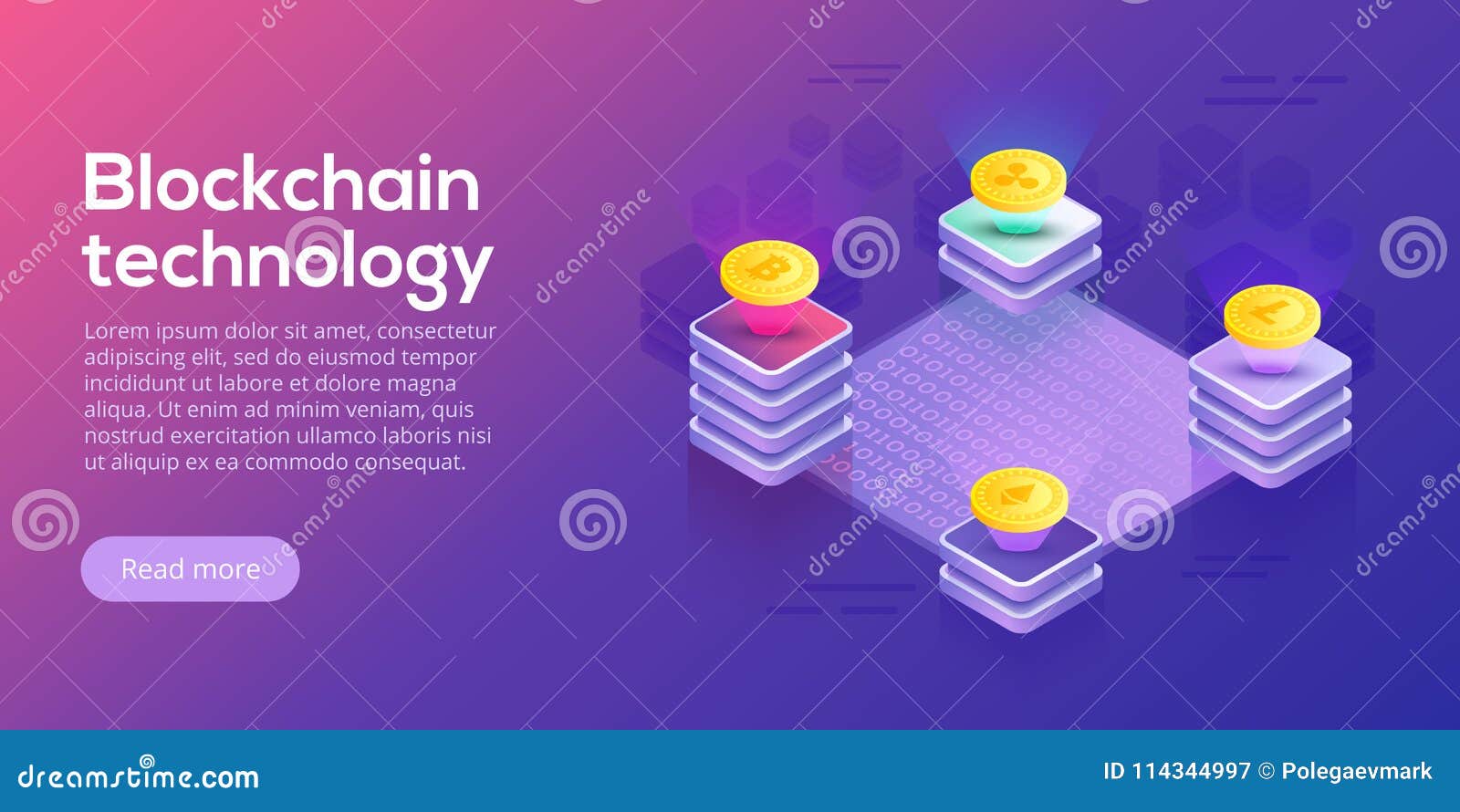 Blockchain Network Business Layout. Cryptocurrency Transfer Isometric ...