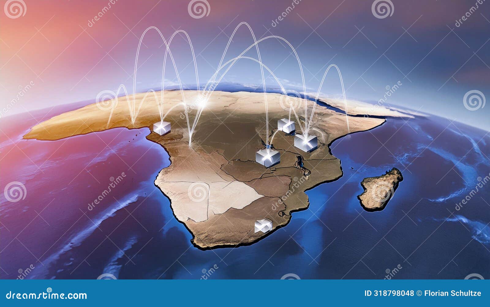 Blockchain Network Growing Across Africas Map Advancing Digital ...
