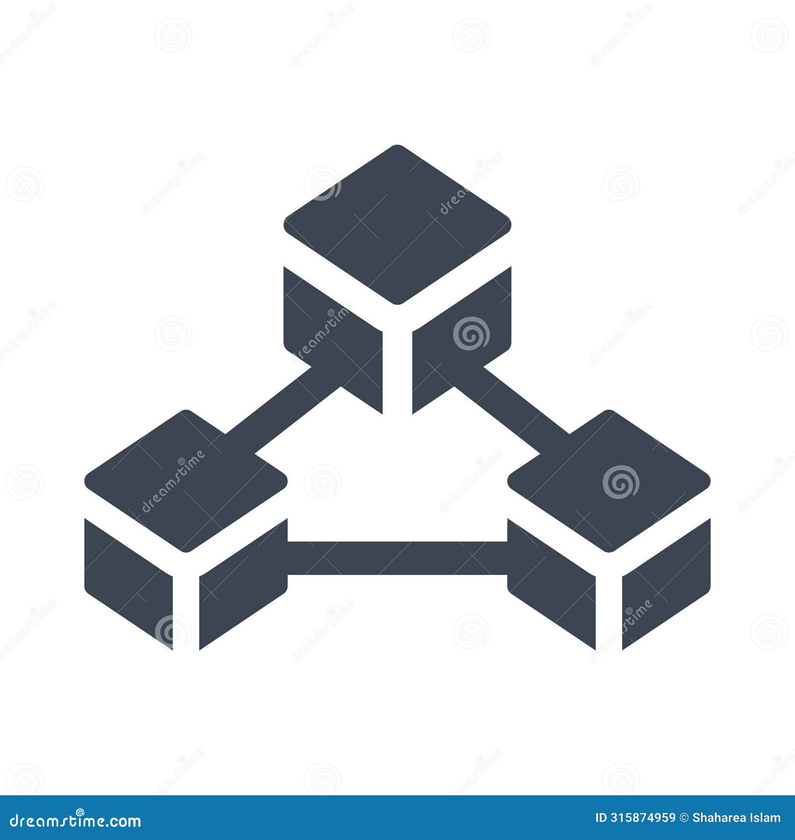 Blockchain network Icon stock vector. Illustration of block - 315874959