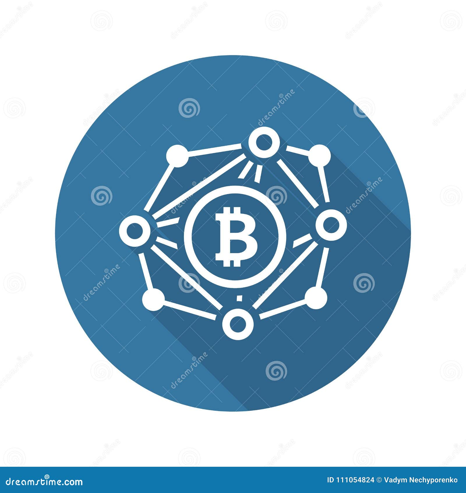 Blockchain Network Icon. stock vector. Illustration of world - 111054824