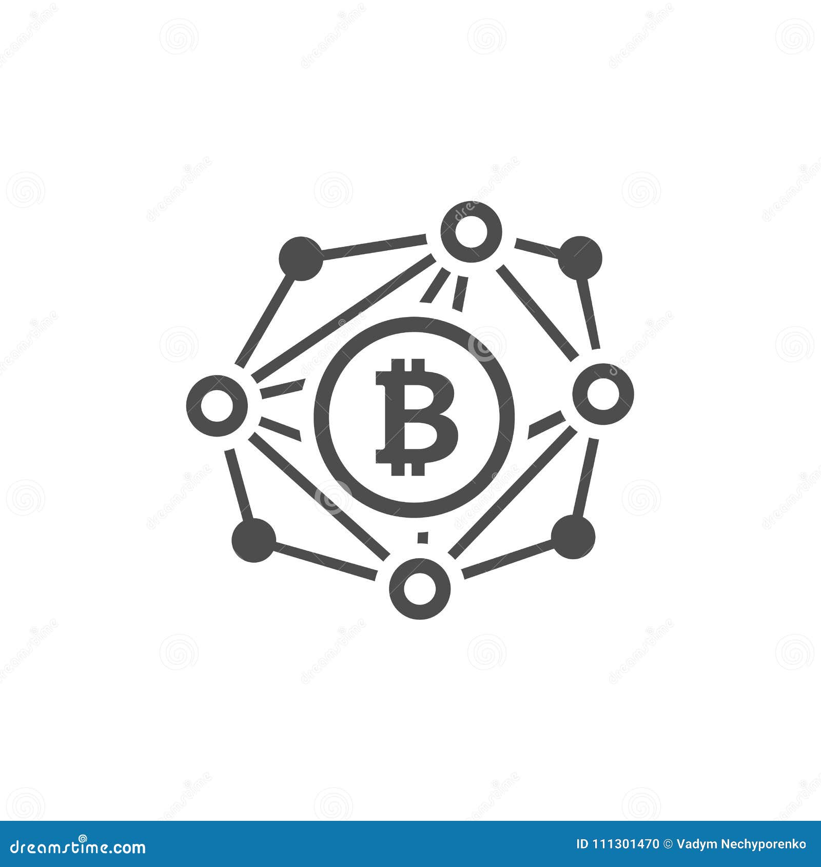 Blockchain Network Icon. stock vector. Illustration of global - 111301470