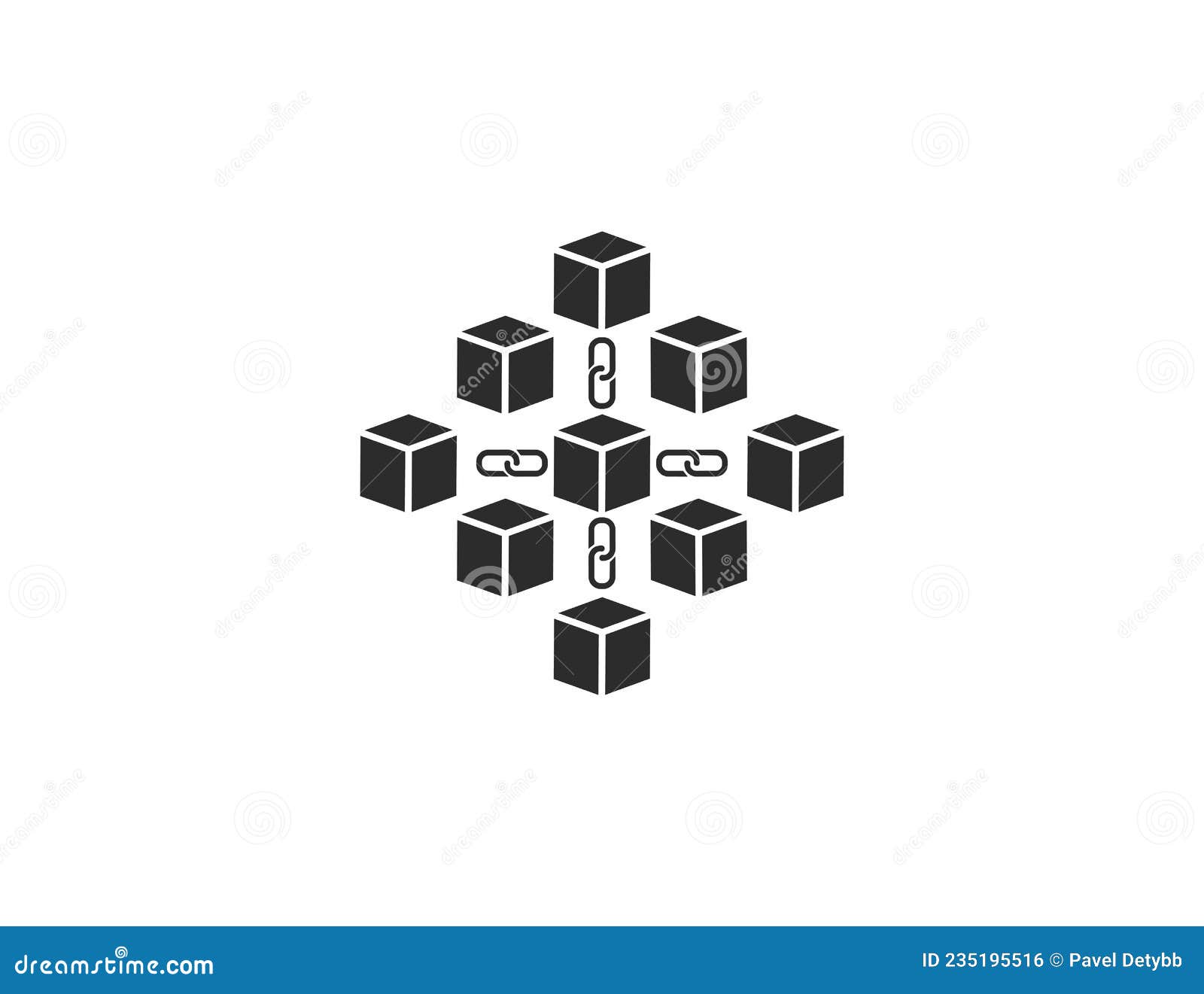 Blockchain, Network Icon. Vector Illustration. Flat Design Stock Vector ...