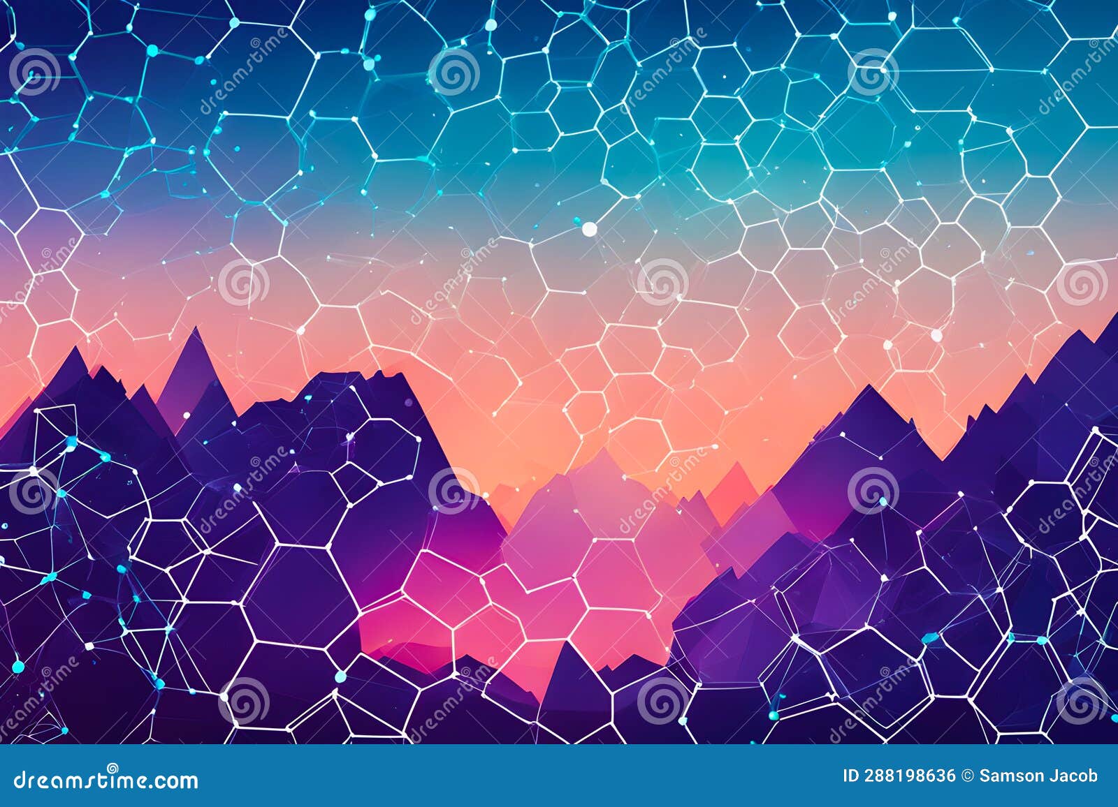 Blockchain Network Mesh Background Generated by Ai Stock Illustration ...